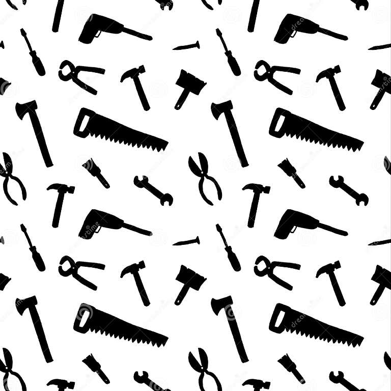 Seamless tools texture stock vector. Illustration of paintbrush - 112759129