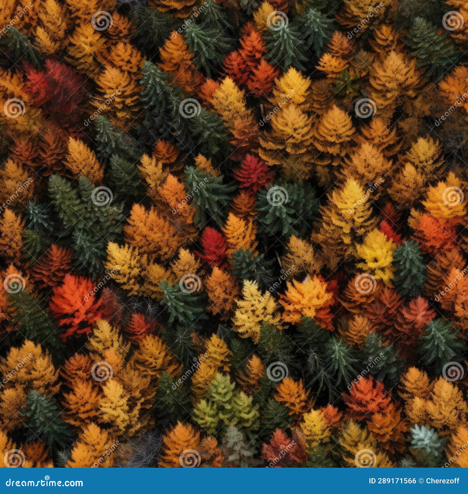 Seamless. Top View of the Autumn Forest Stock Illustration ...