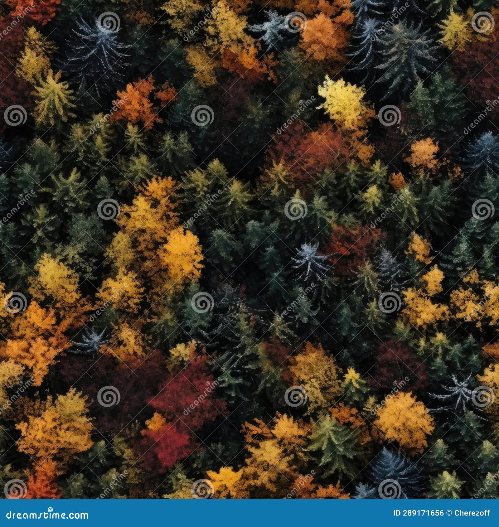 Seamless. Top View of the Autumn Forest Stock Photo - Image of ...