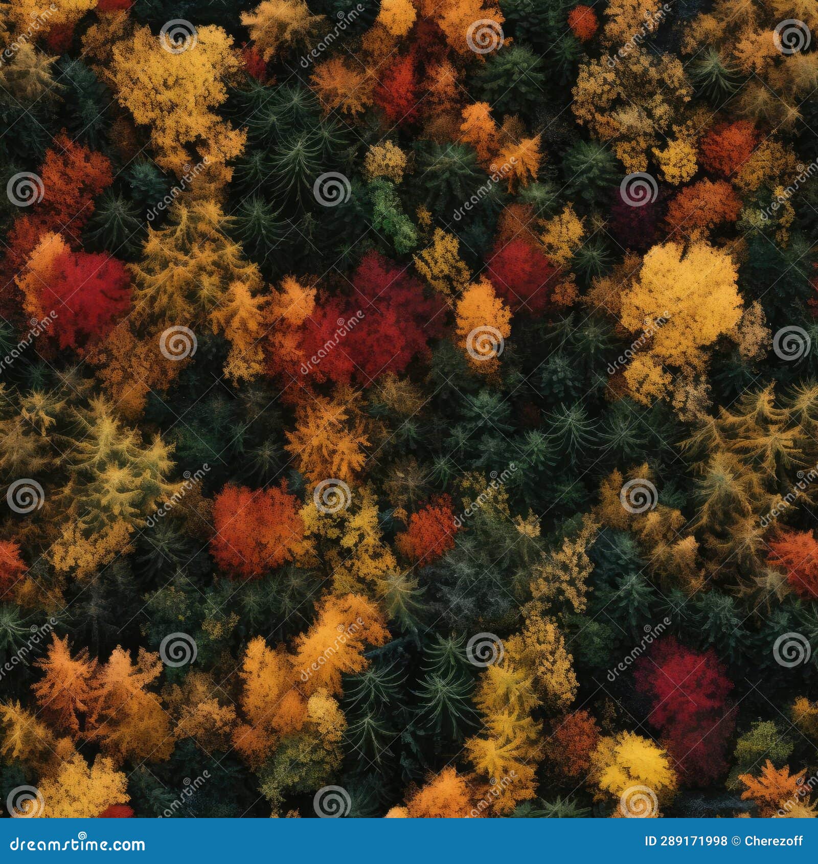 Seamless. Top View of the Autumn Forest Stock Photo - Image of fabric ...