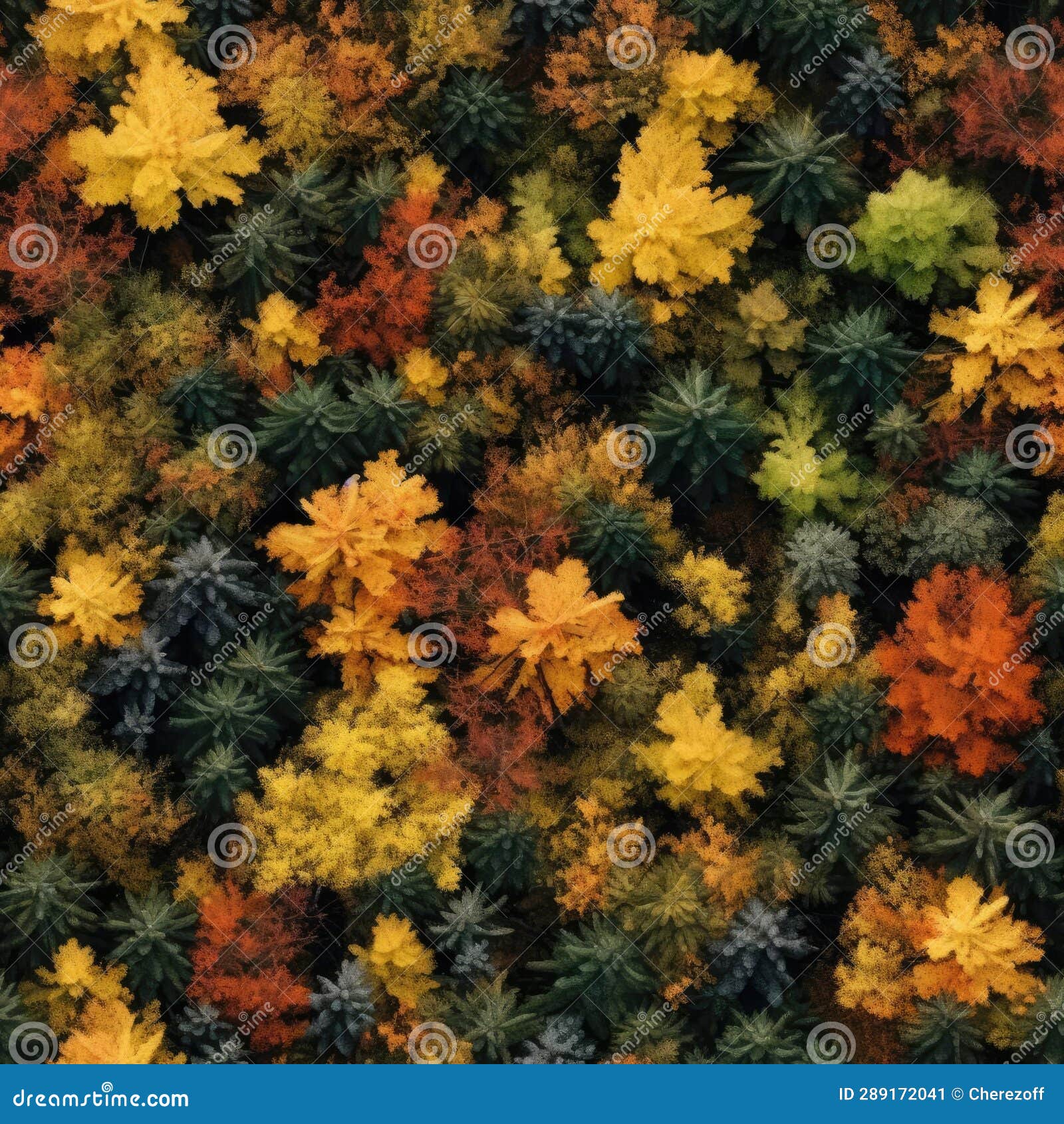 Seamless. Top View of the Autumn Forest Stock Image - Image of ...