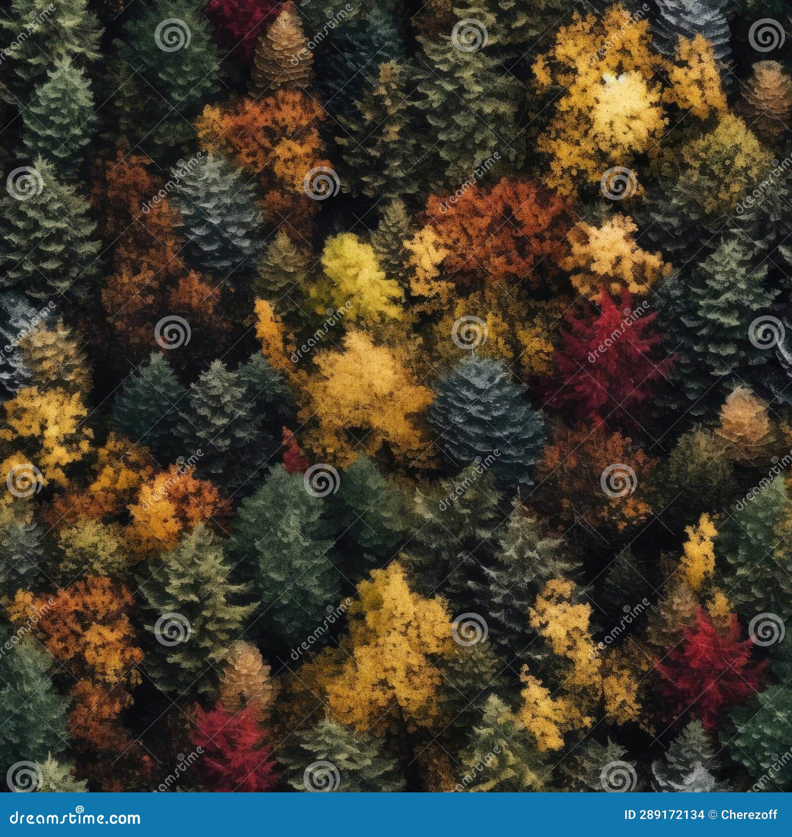 Seamless. Top View of the Autumn Forest Stock Photo - Image of green ...