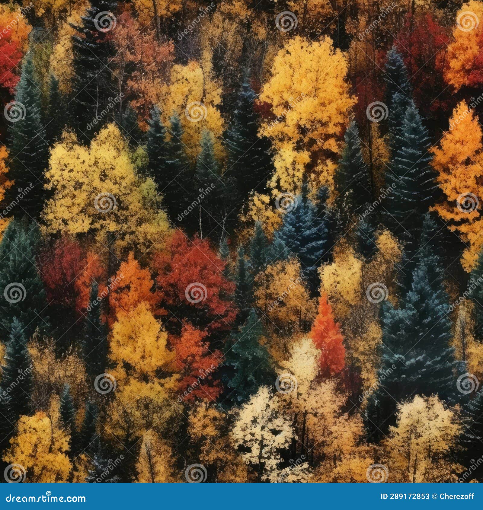 Seamless. Top View of the Autumn Forest Stock Image - Image of green ...