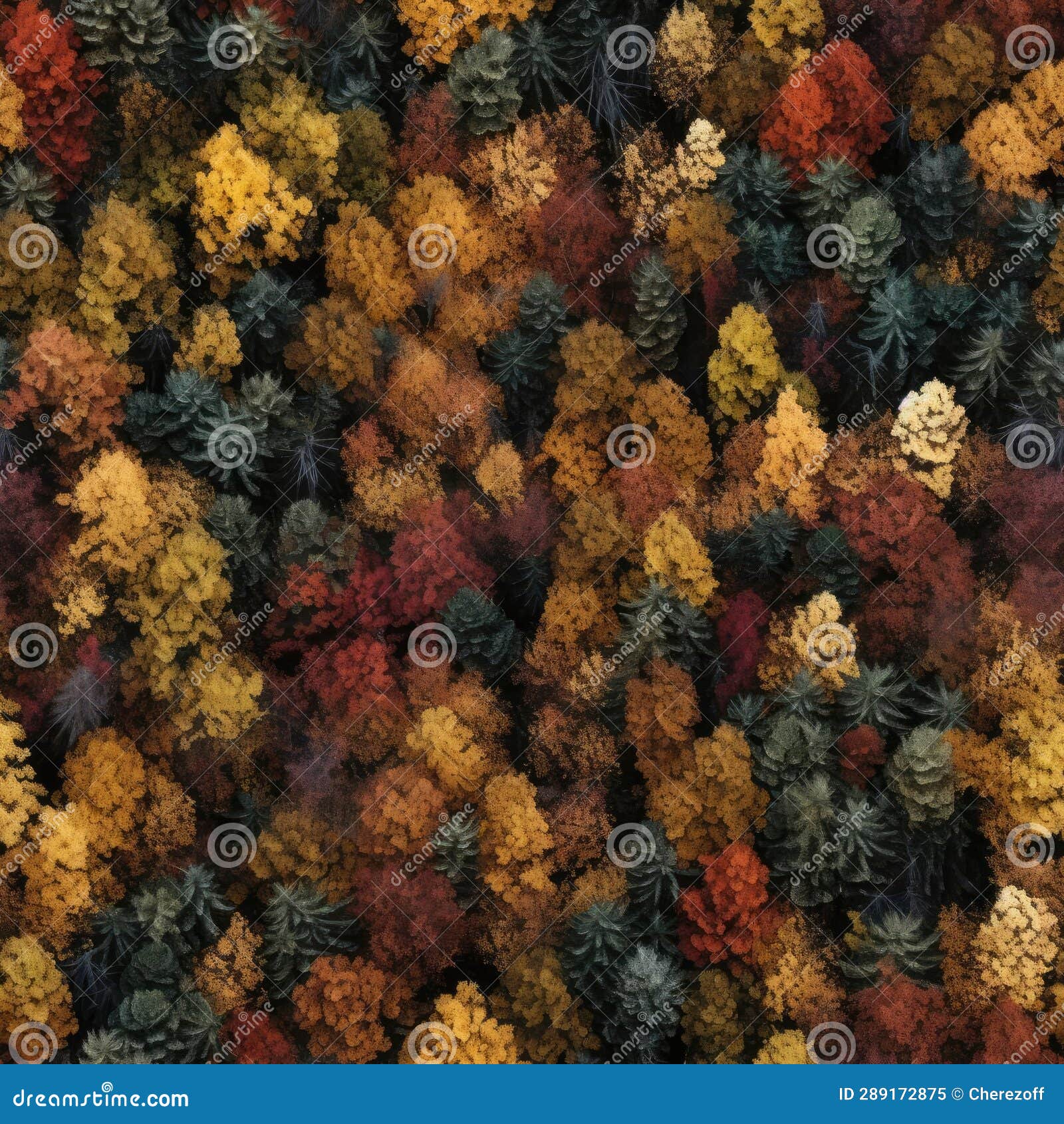 Seamless. Top View of the Autumn Forest Stock Illustration ...