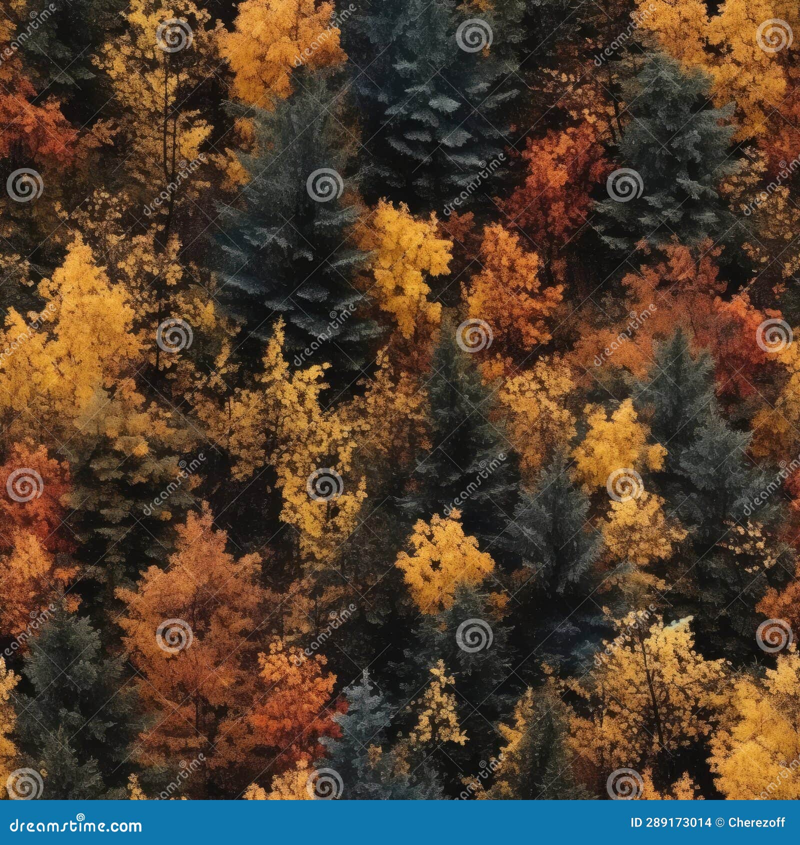 Seamless. Top View of the Autumn Forest Stock Photo - Image of orange ...