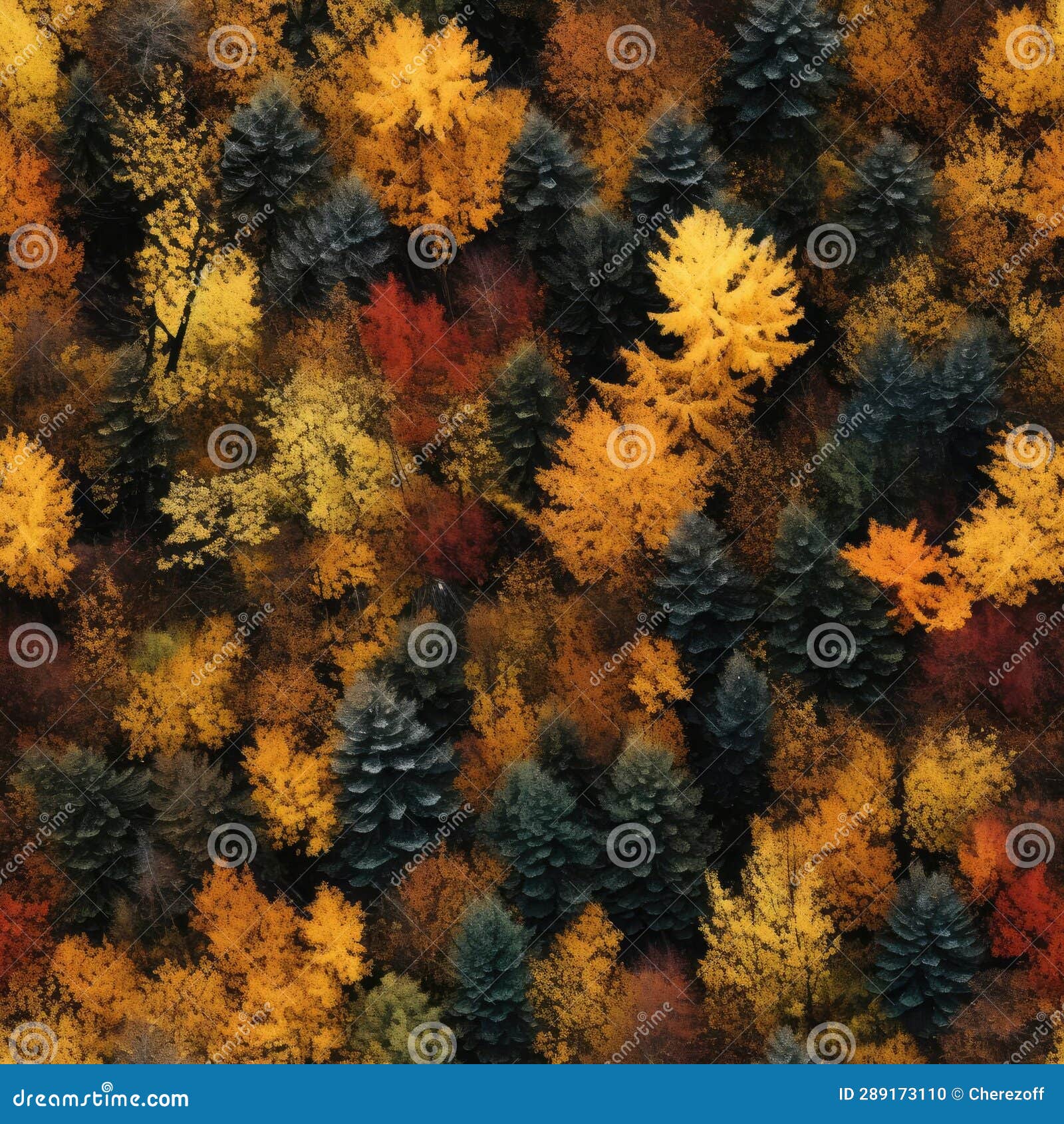 Seamless. Top View of the Autumn Forest Stock Illustration ...
