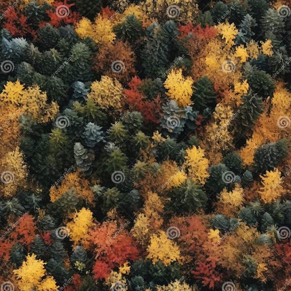 Seamless. Top View of the Autumn Forest Stock Photo - Image of garden ...