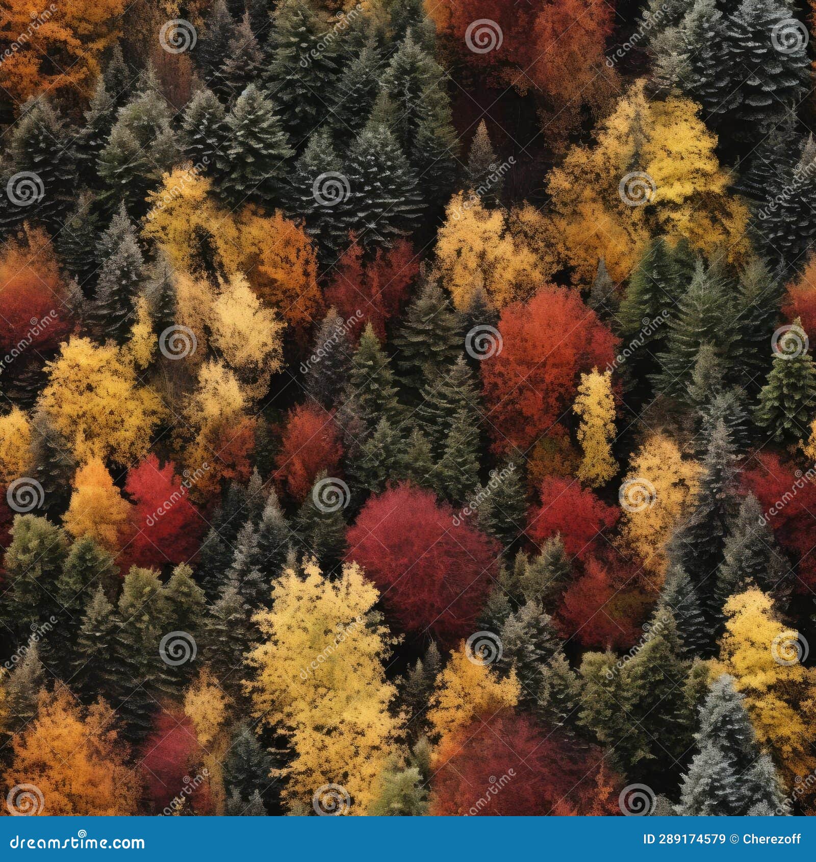 Seamless. Top View of the Autumn Forest Stock Illustration ...
