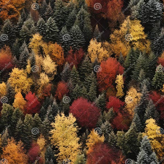 Seamless. Top View of the Autumn Forest Stock Image - Image of ...