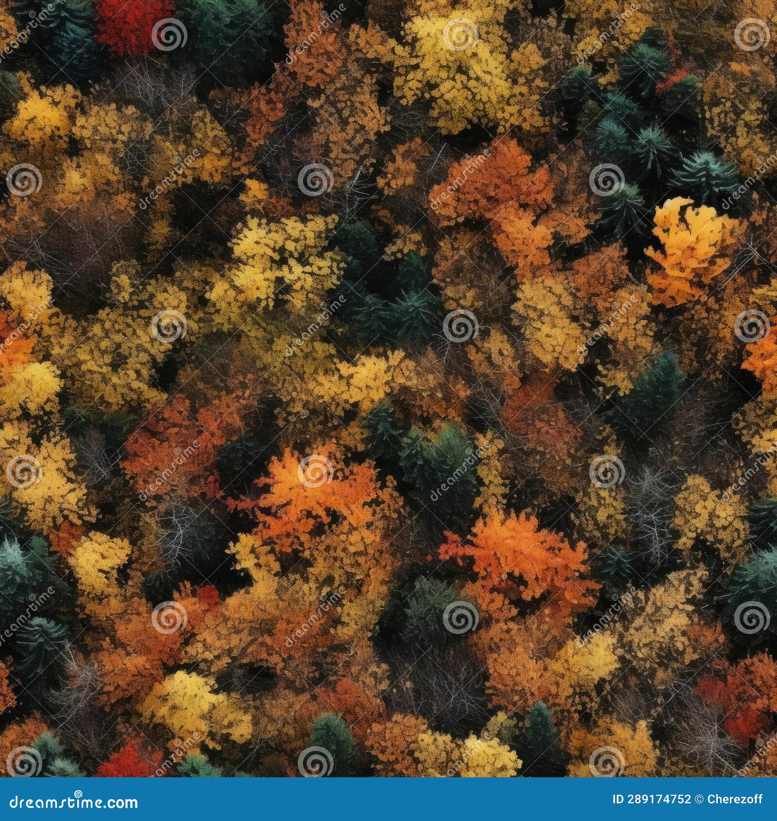 Seamless. Top View of the Autumn Forest Stock Photo - Image of design ...
