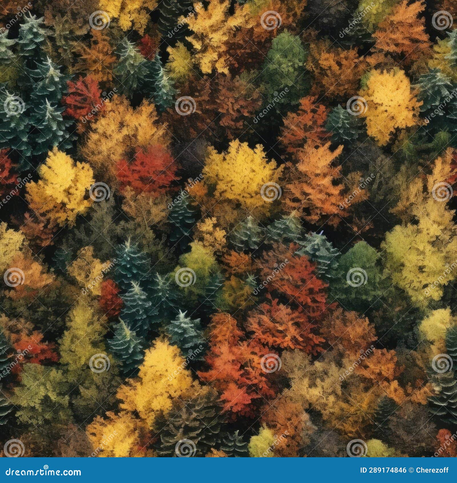 Seamless. Top View of the Autumn Forest Stock Photo - Image of fall ...