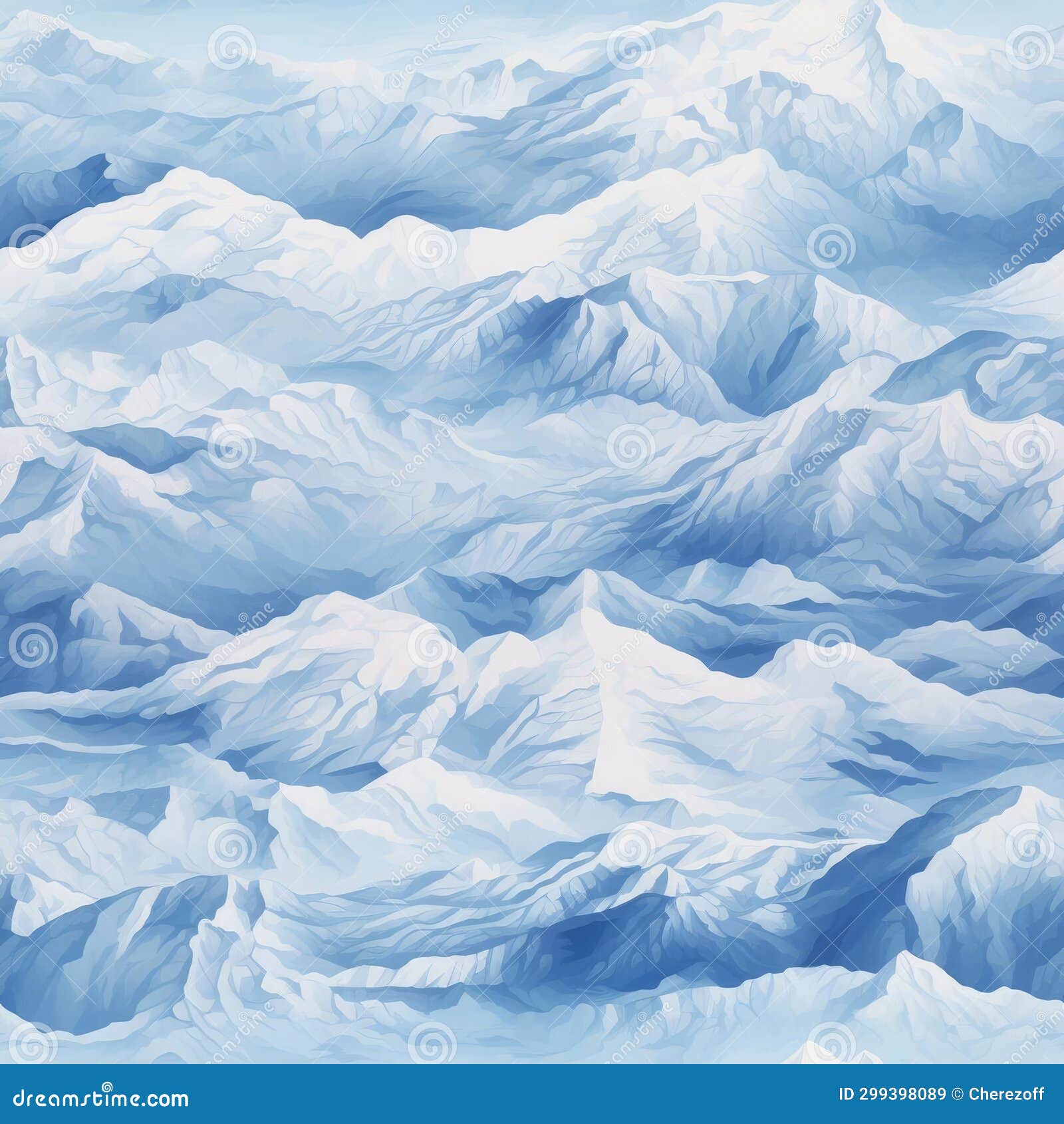 Seamless, Top View of Mountain Ranges Stock Illustration - Illustration ...