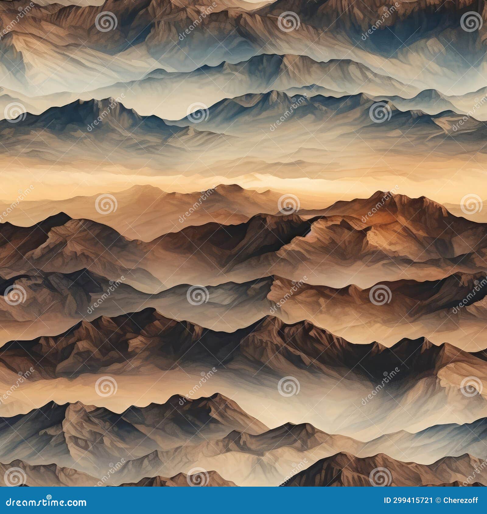 Seamless, Top View of Mountain Ranges Stock Image - Image of high ...
