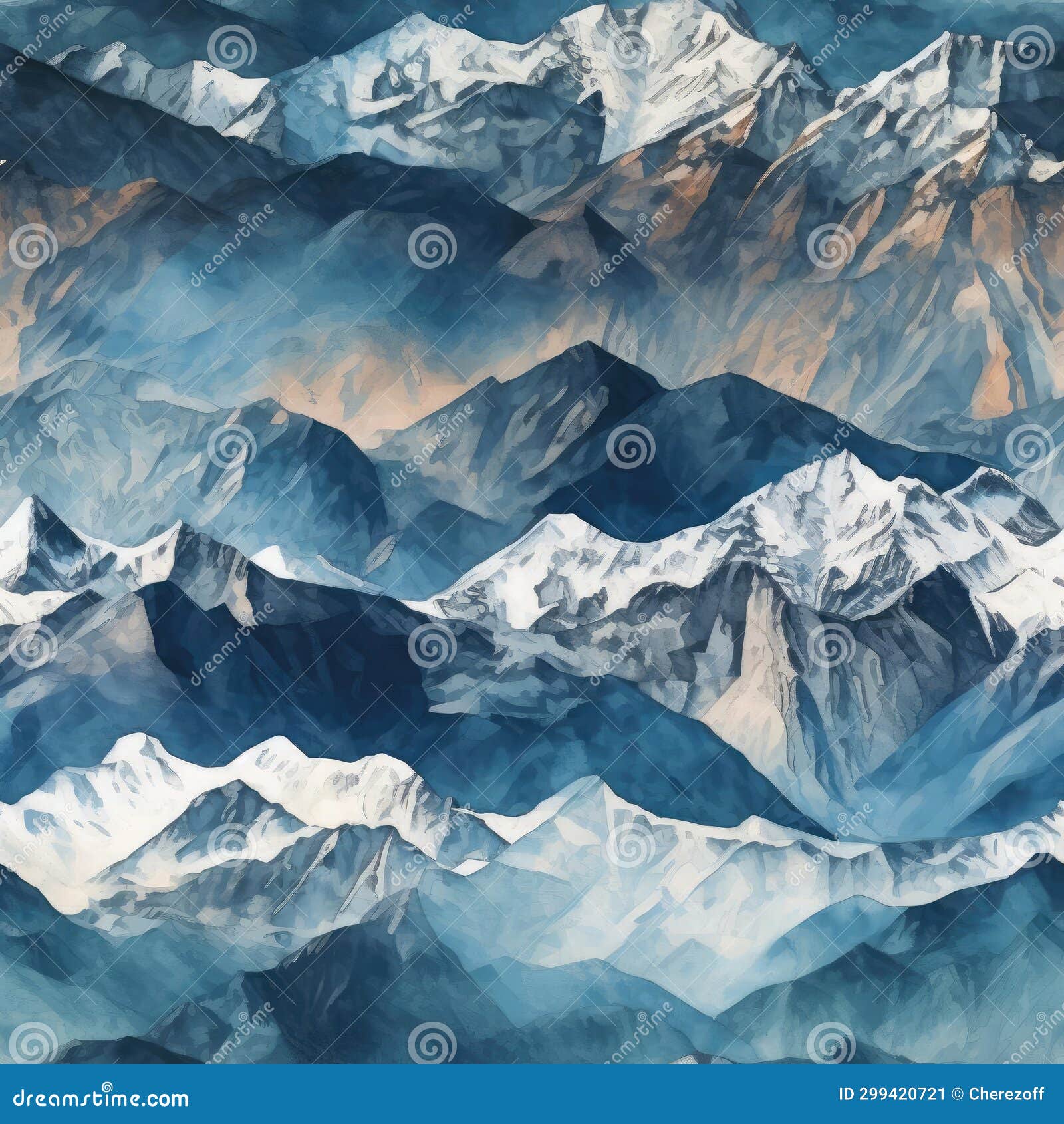 Seamless, Top View of Mountain Ranges Stock Image - Image of graphic ...