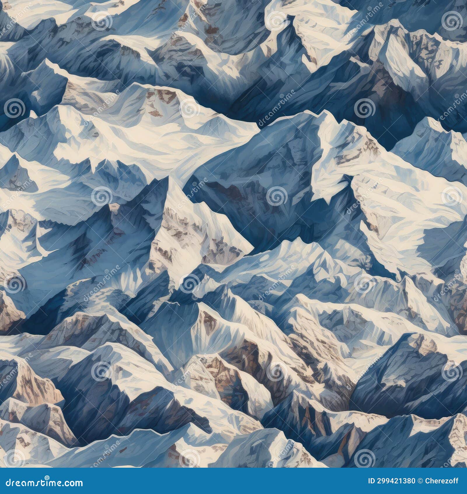 Seamless, Top View of Mountain Ranges Stock Photo - Image of shape ...