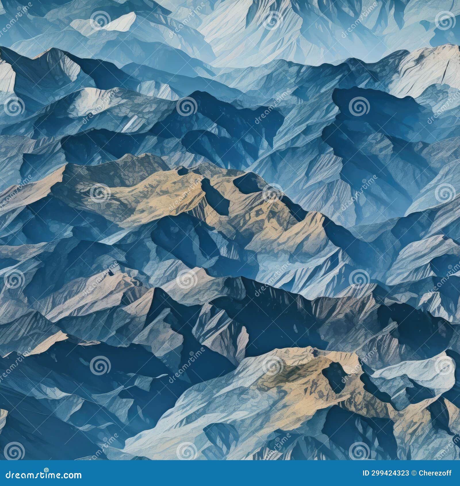 Seamless, Top View of Mountain Ranges Stock Image - Image of sunrise ...