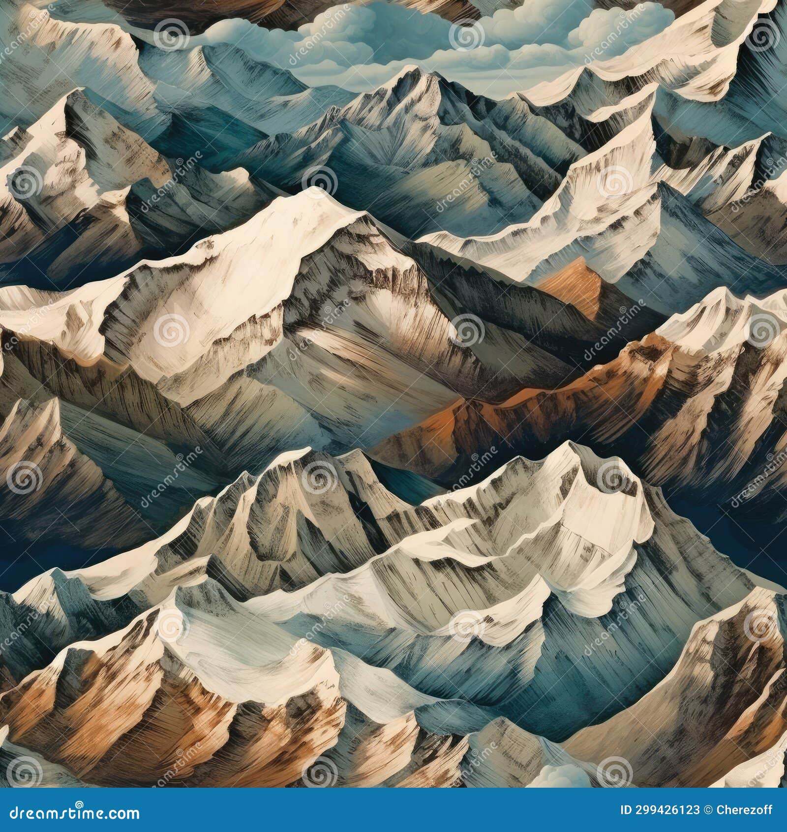 Seamless, Top View of Mountain Ranges Stock Image - Image of pattern ...