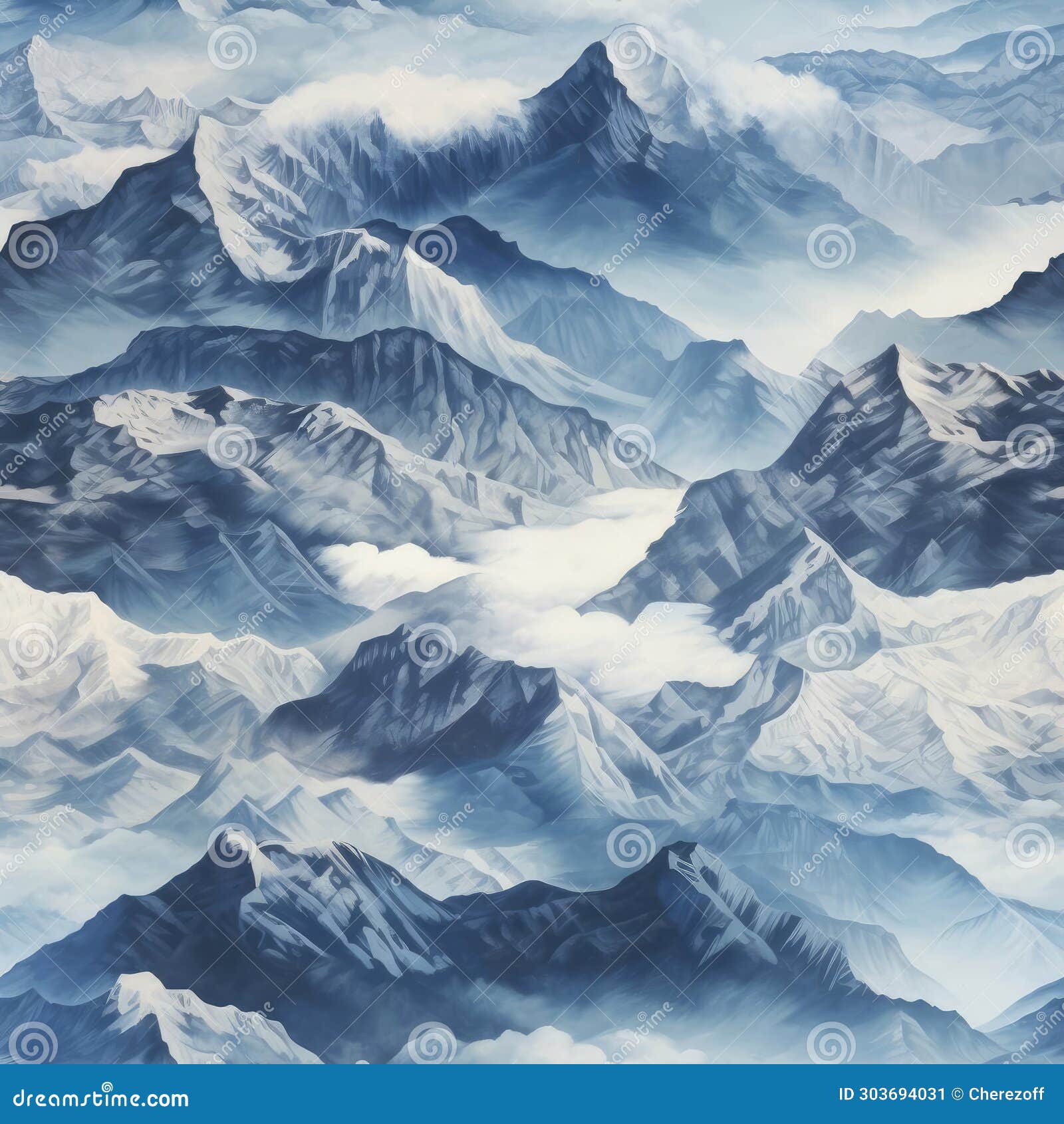 Seamless, Top View of Mountain Ranges Stock Image - Image of ...