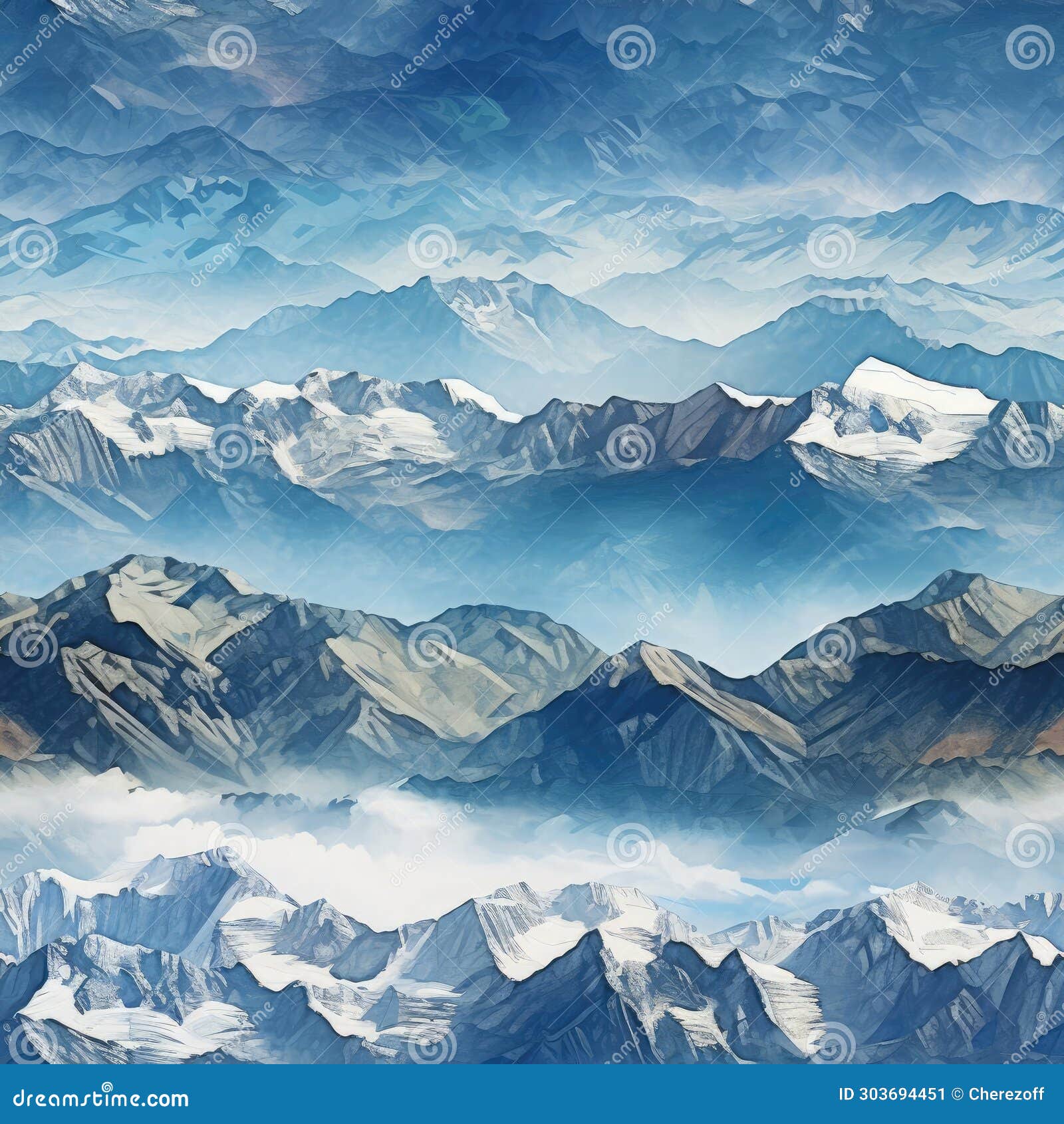 Seamless, Top View of Mountain Ranges Stock Image - Image of range ...
