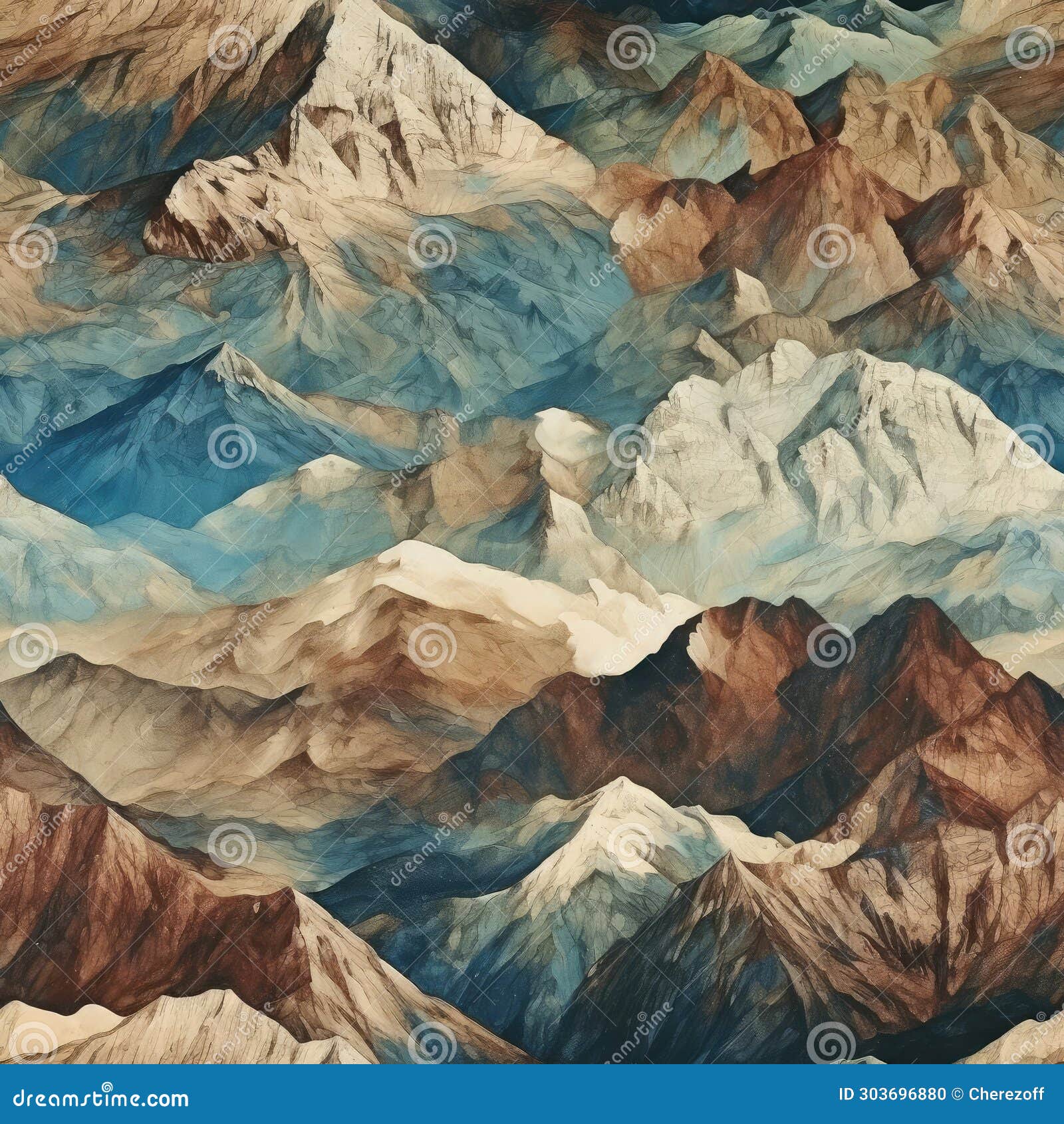 Seamless, Top View of Mountain Ranges Stock Photo - Image of hiking ...