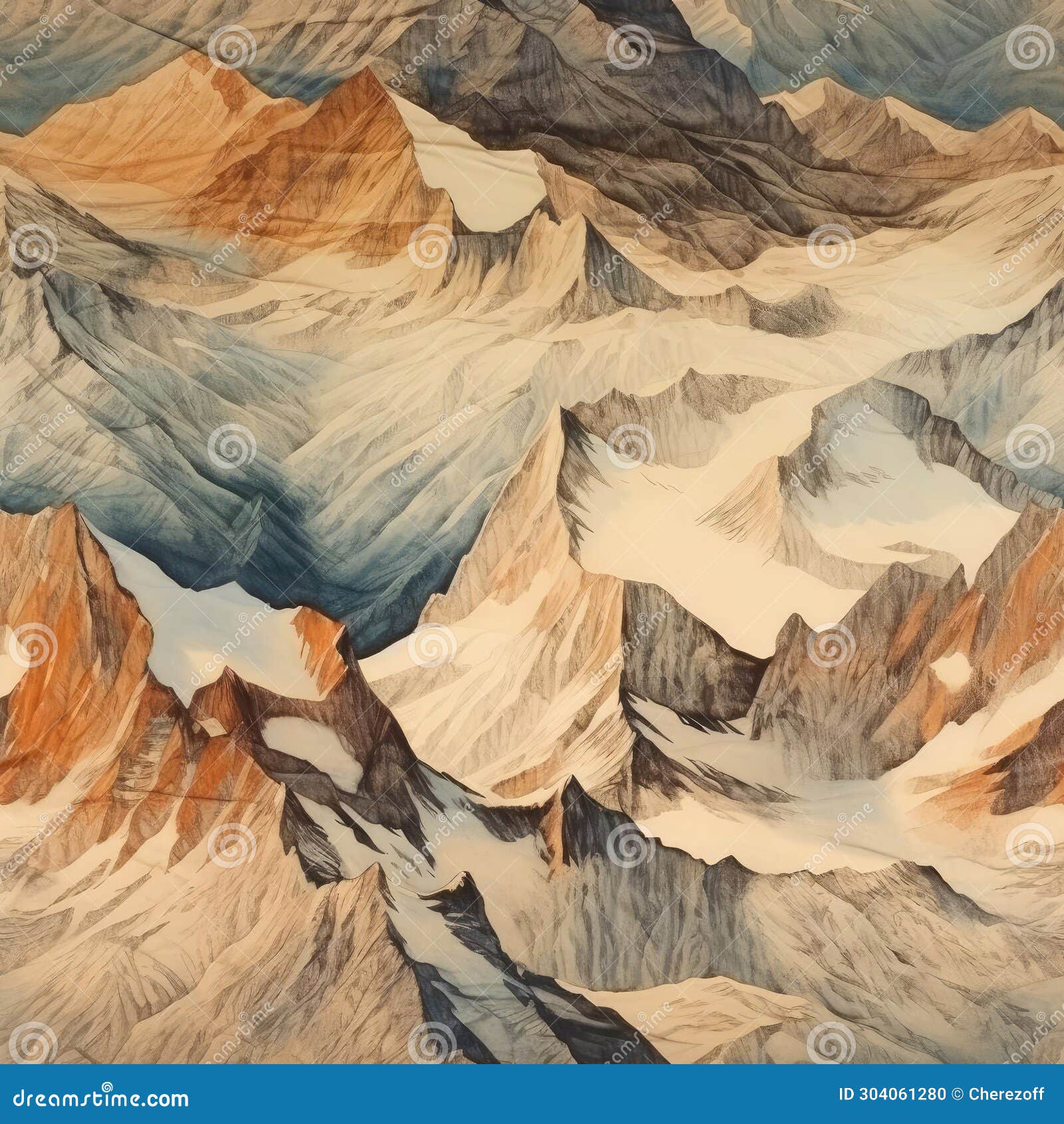 Seamless, Top View of Mountain Ranges Stock Photo - Image of mountain ...