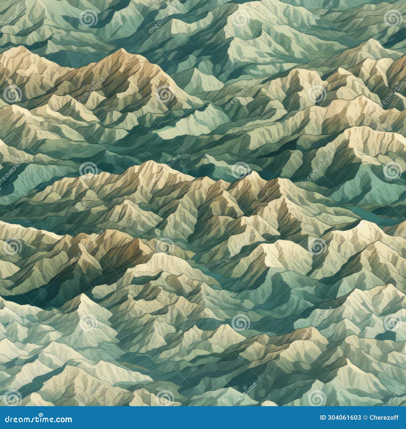 Seamless, Top View of Mountain Ranges Stock Image - Image of seamless ...