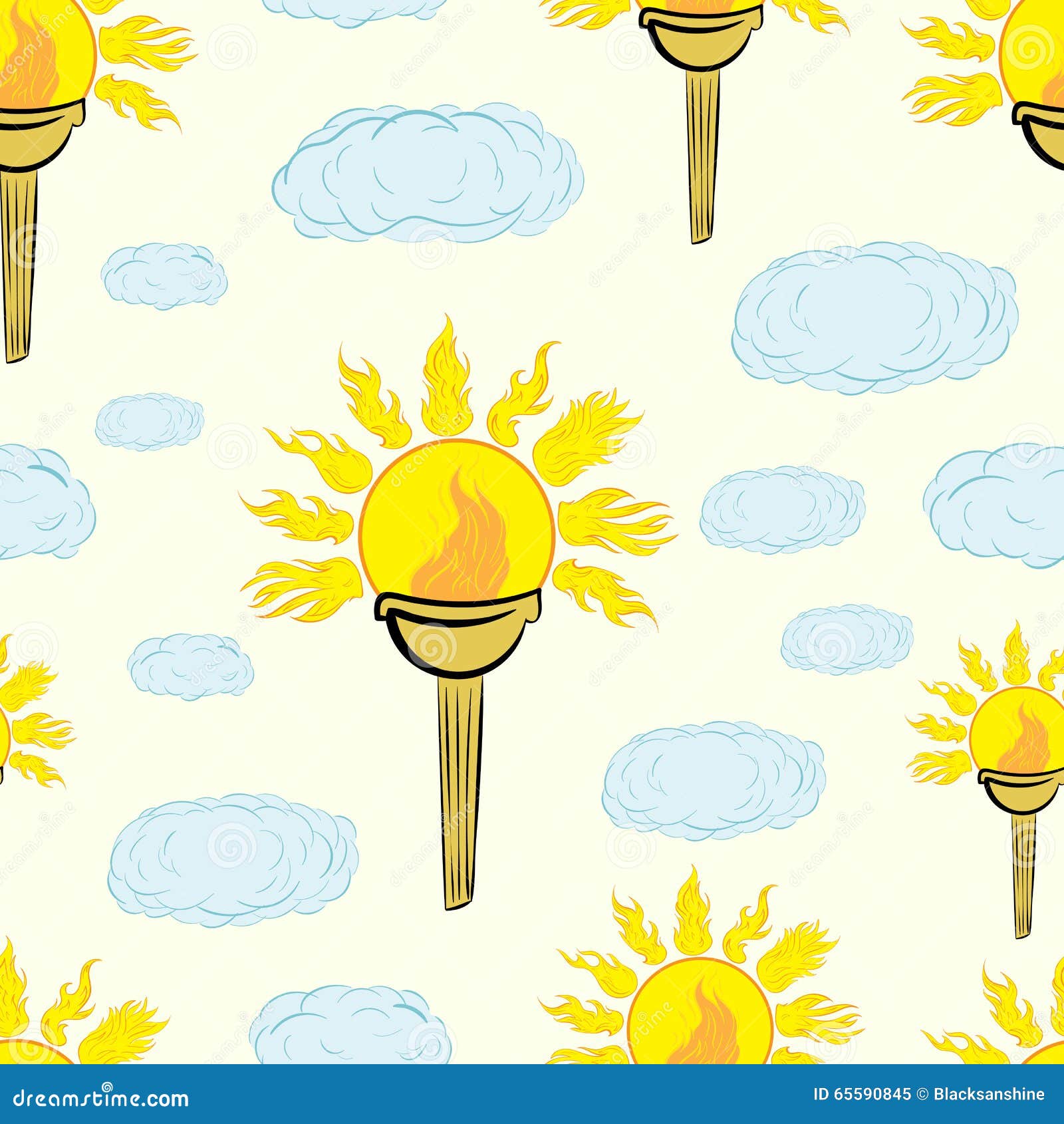 Seamless a Torch with the Sun Stock Vector - Illustration of element ...