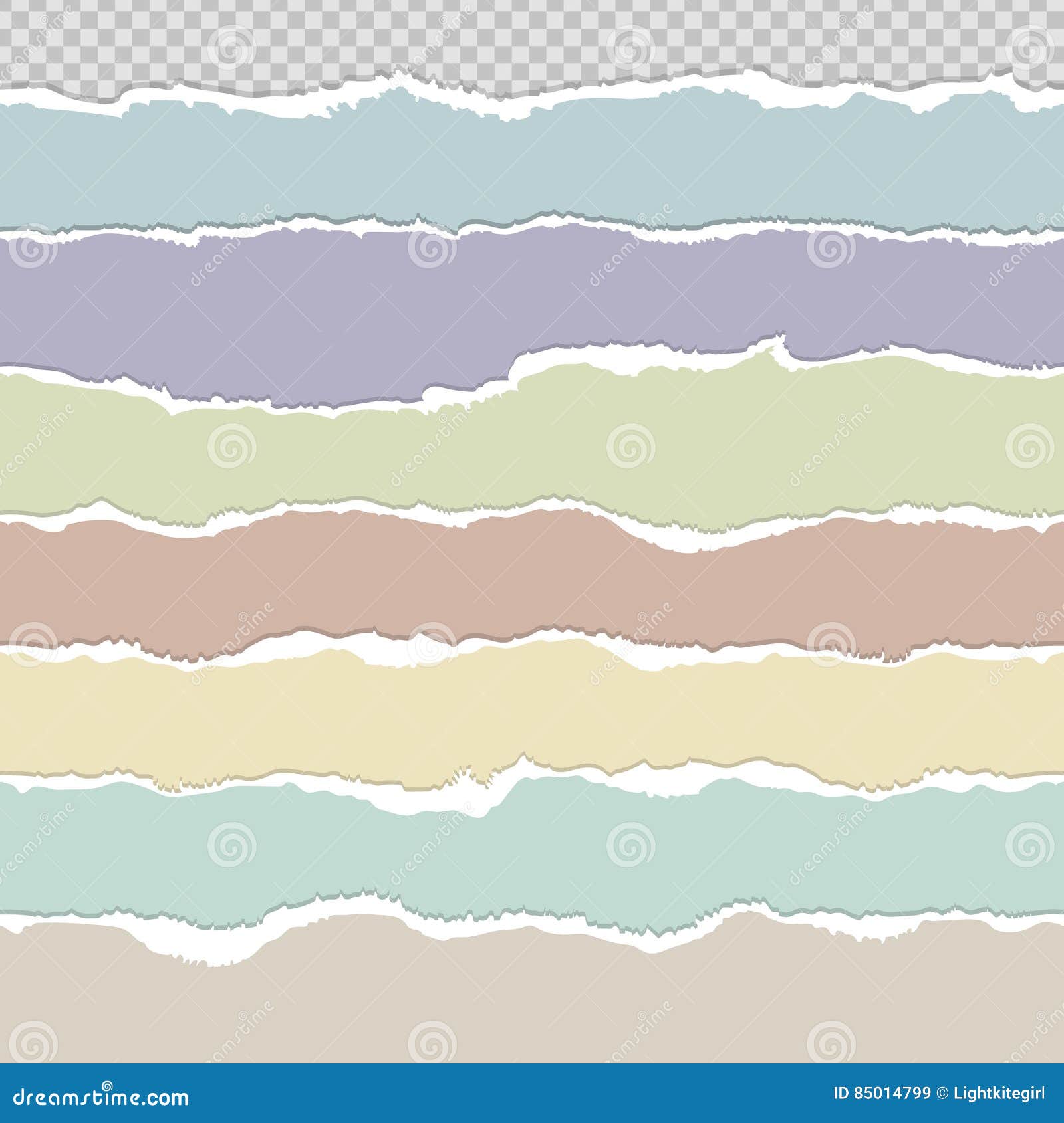 Seamless Torn Paper Edge Rips or Dividers Stock Vector - Illustration ...