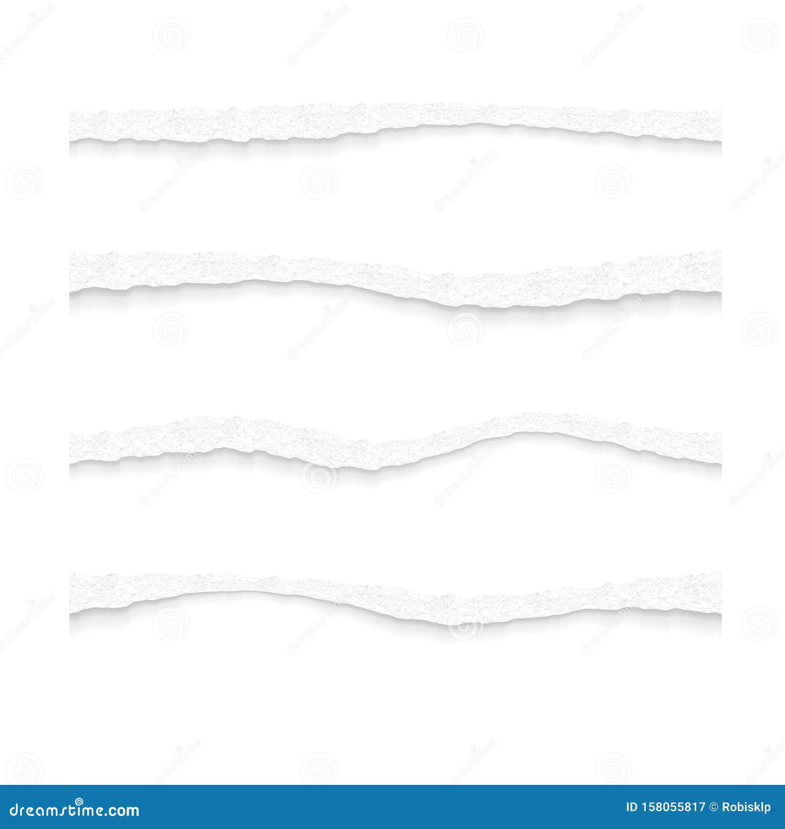 Seamless Torn Paper Edges stock vector. Illustration of border - 158055817