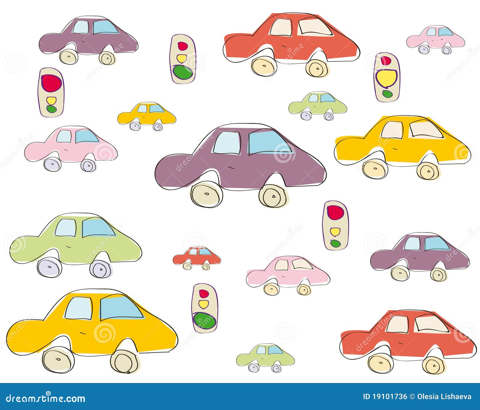 Seamless toy car pattern stock vector. Illustration of pattern - 19101736