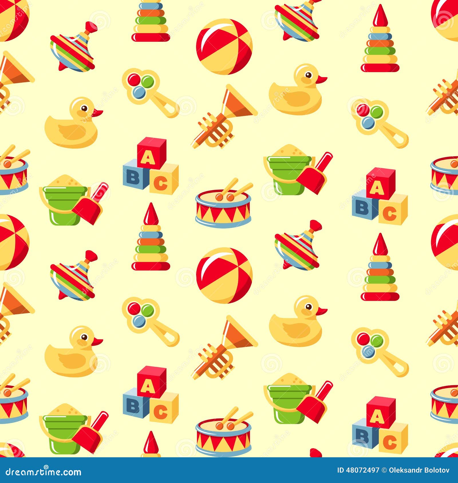 Seamless toys pattern stock vector. Illustration of pattern - 48072497