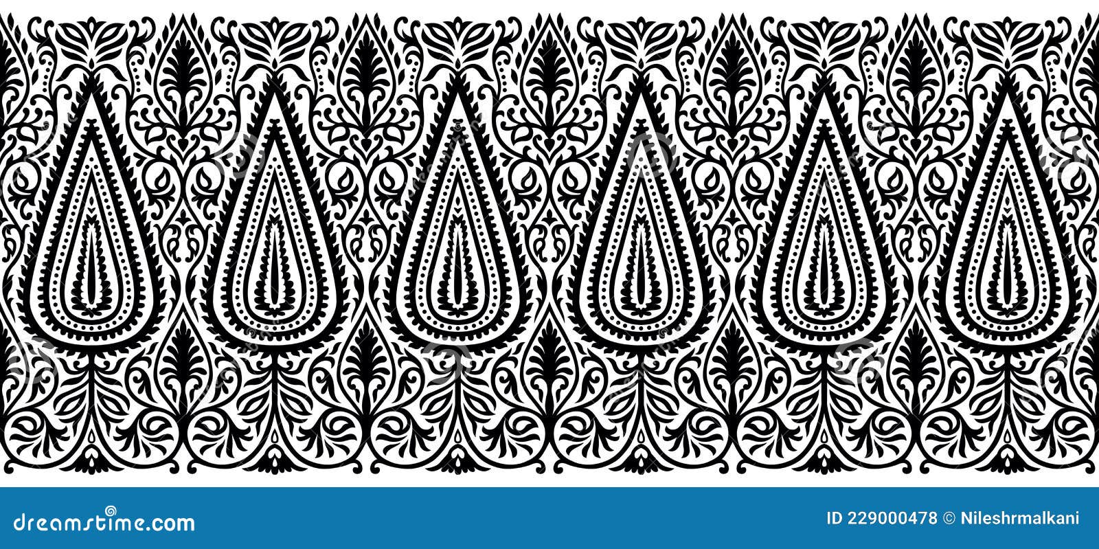 Seamless Traditional Asian Border Design Stock Vector - Illustration of ...