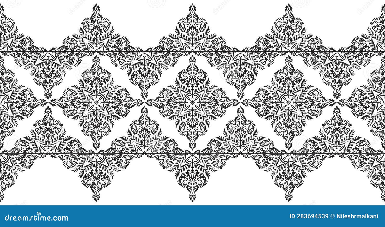 Seamless Traditional Asian Vector Border Design Stock Vector ...
