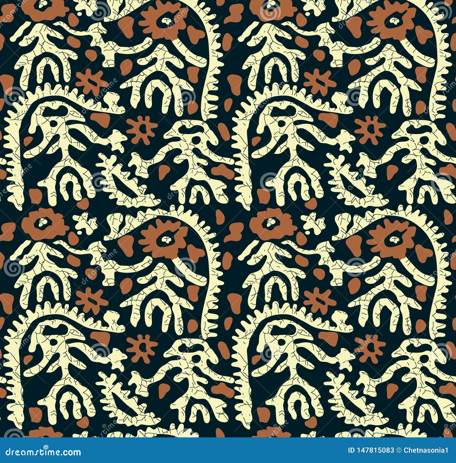 Seamless Traditional Batik Design Stock Illustration - Illustration of ...