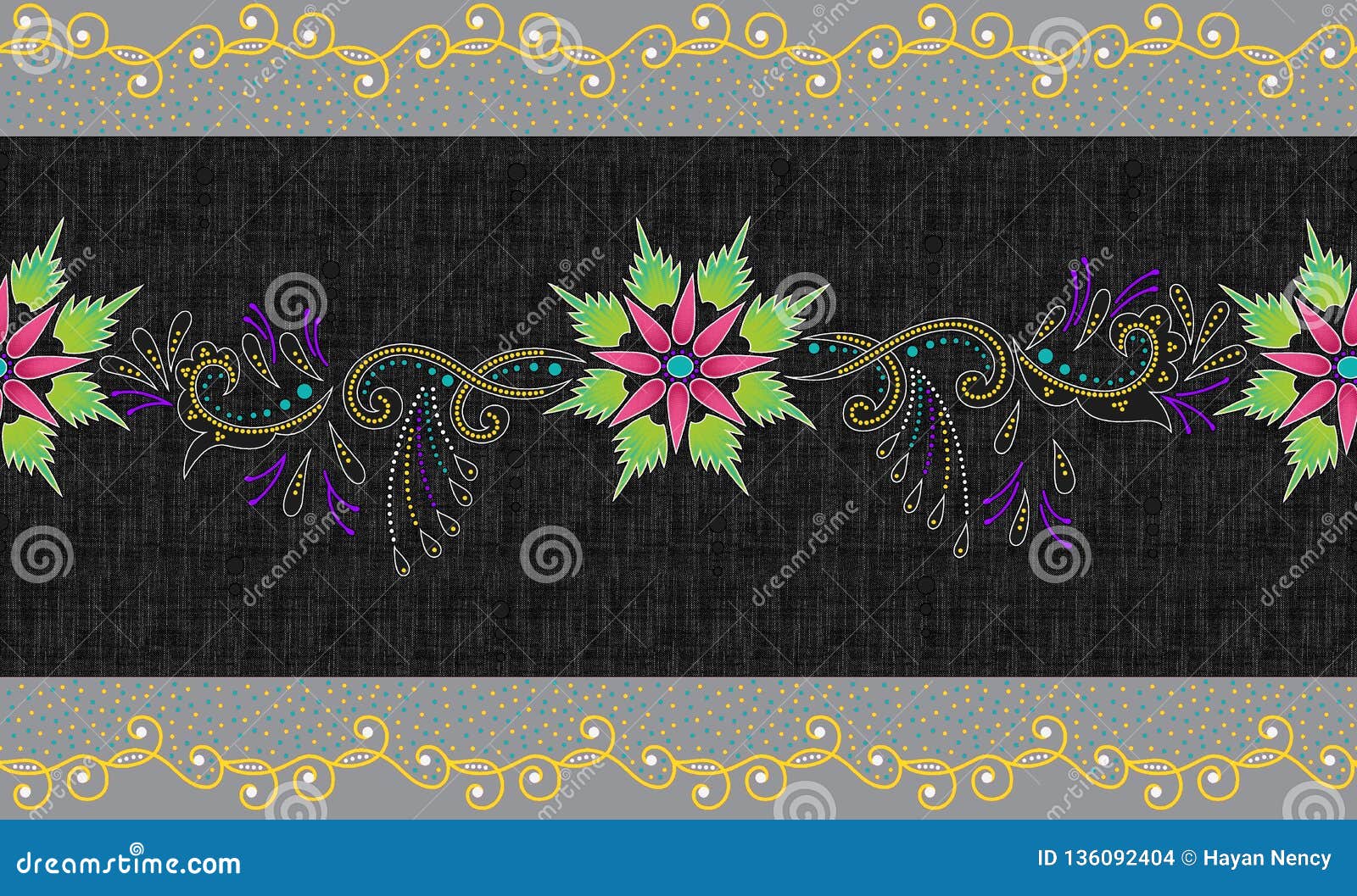 Seamless Traditional Border Stock Photo - Image of fresh, digital ...