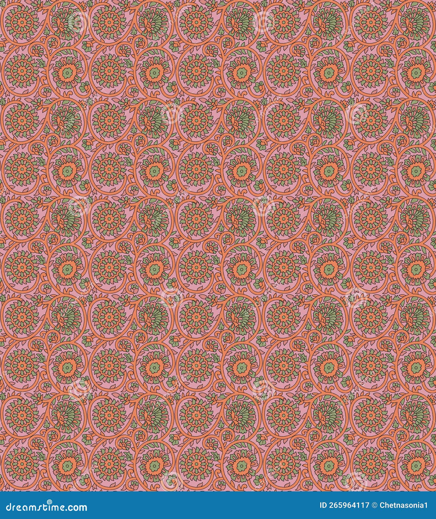 Seamless Traditional Colorful Motif Background Stock Illustration ...