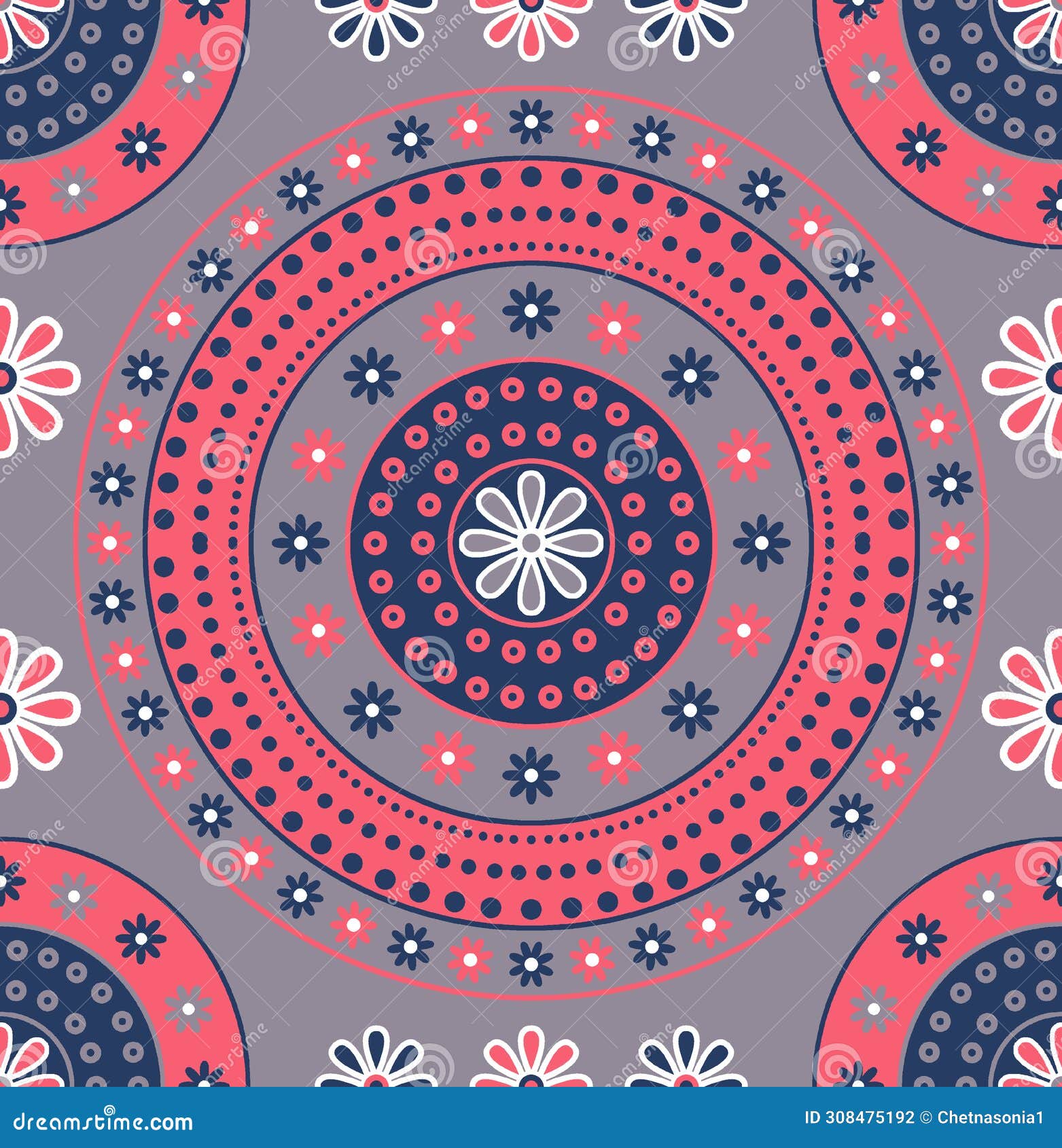 Seamless Traditional Colorful Motif Background Stock Illustration ...