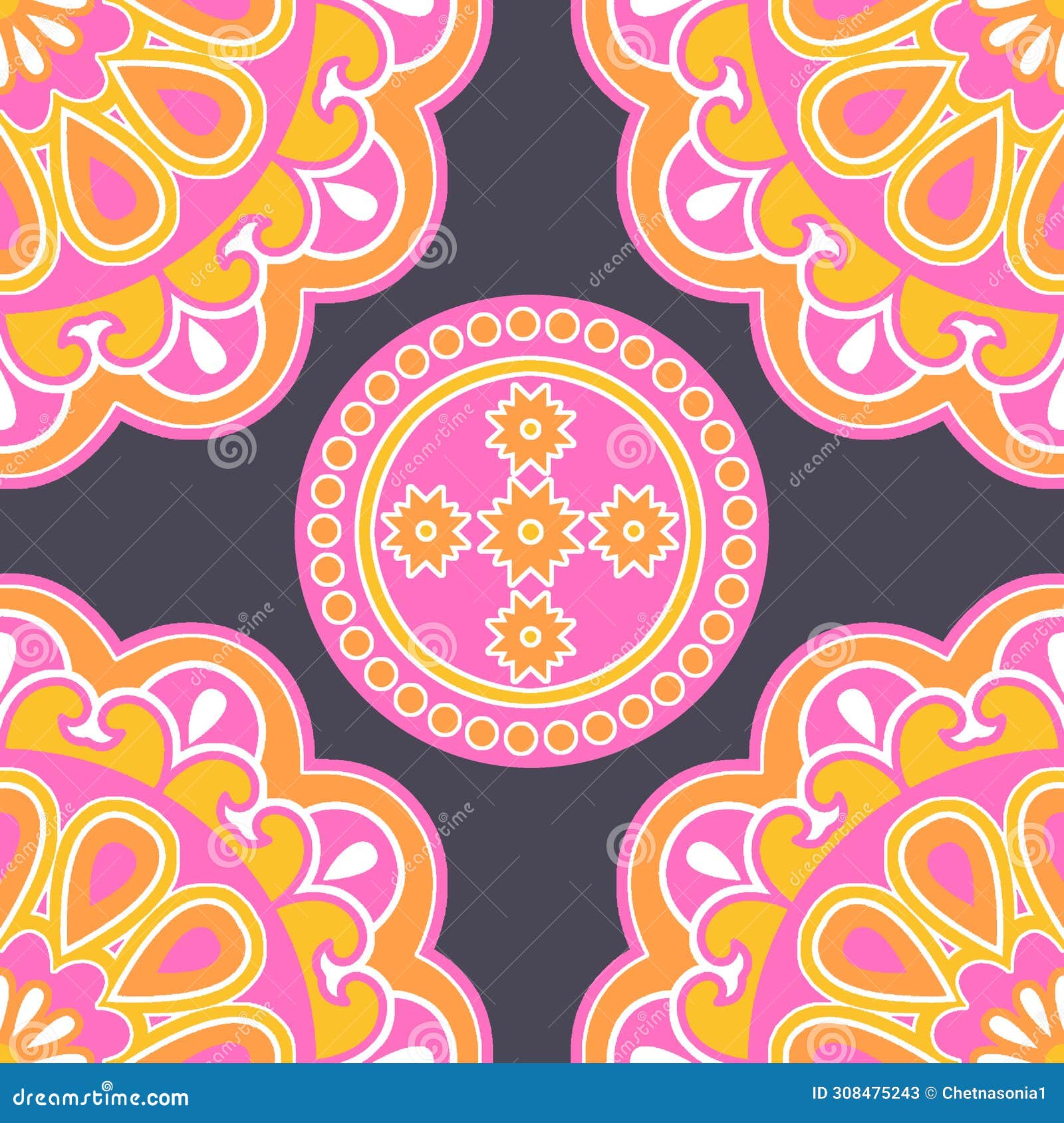 Seamless Traditional Colorful Motif Background Stock Illustration ...