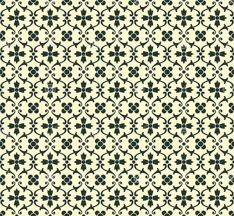 Seamless Traditional Floral Florentine Pattern Vector Stock Vector ...