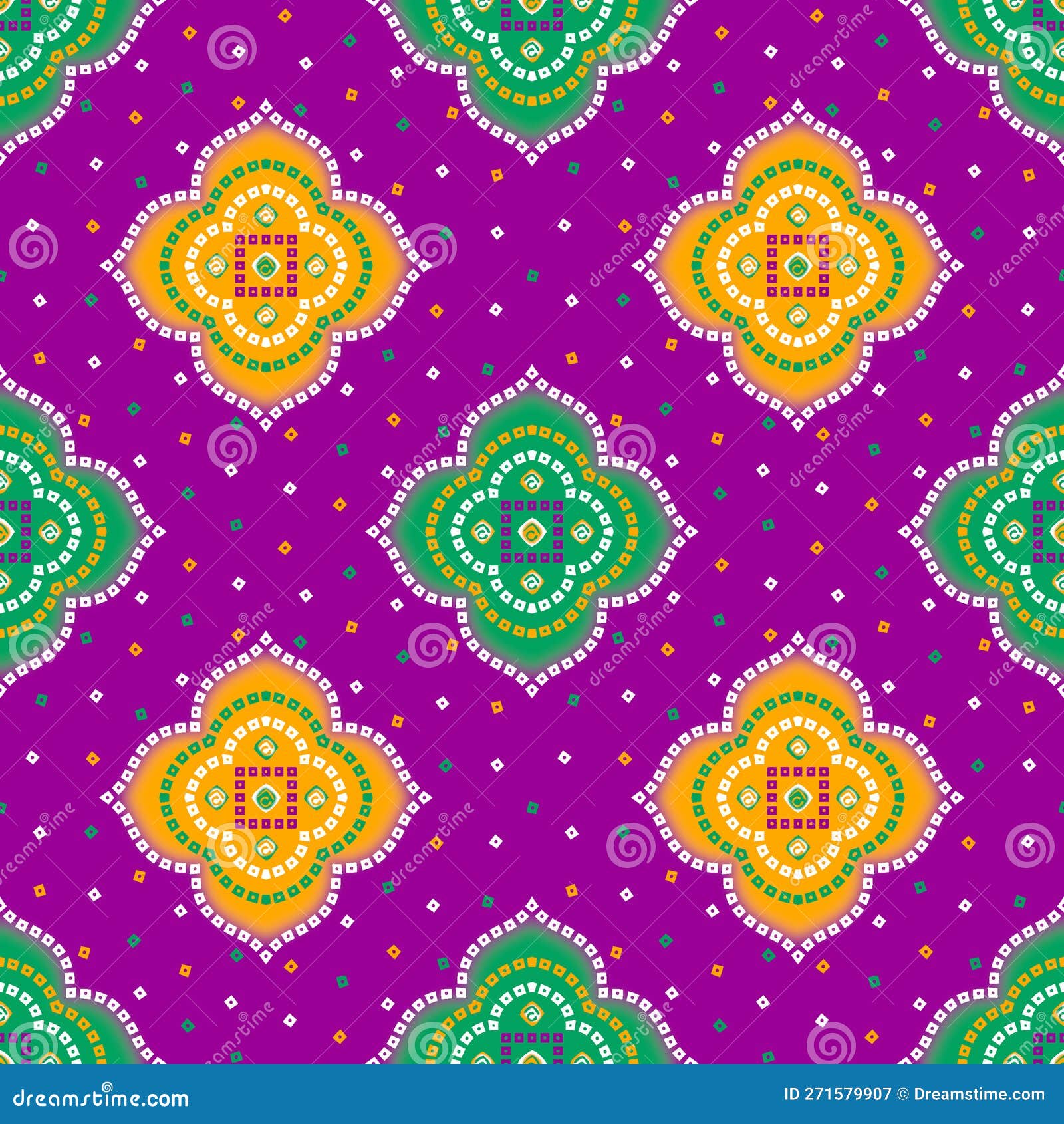 Seamless Traditional Indian Pattern Design Stock Illustration ...