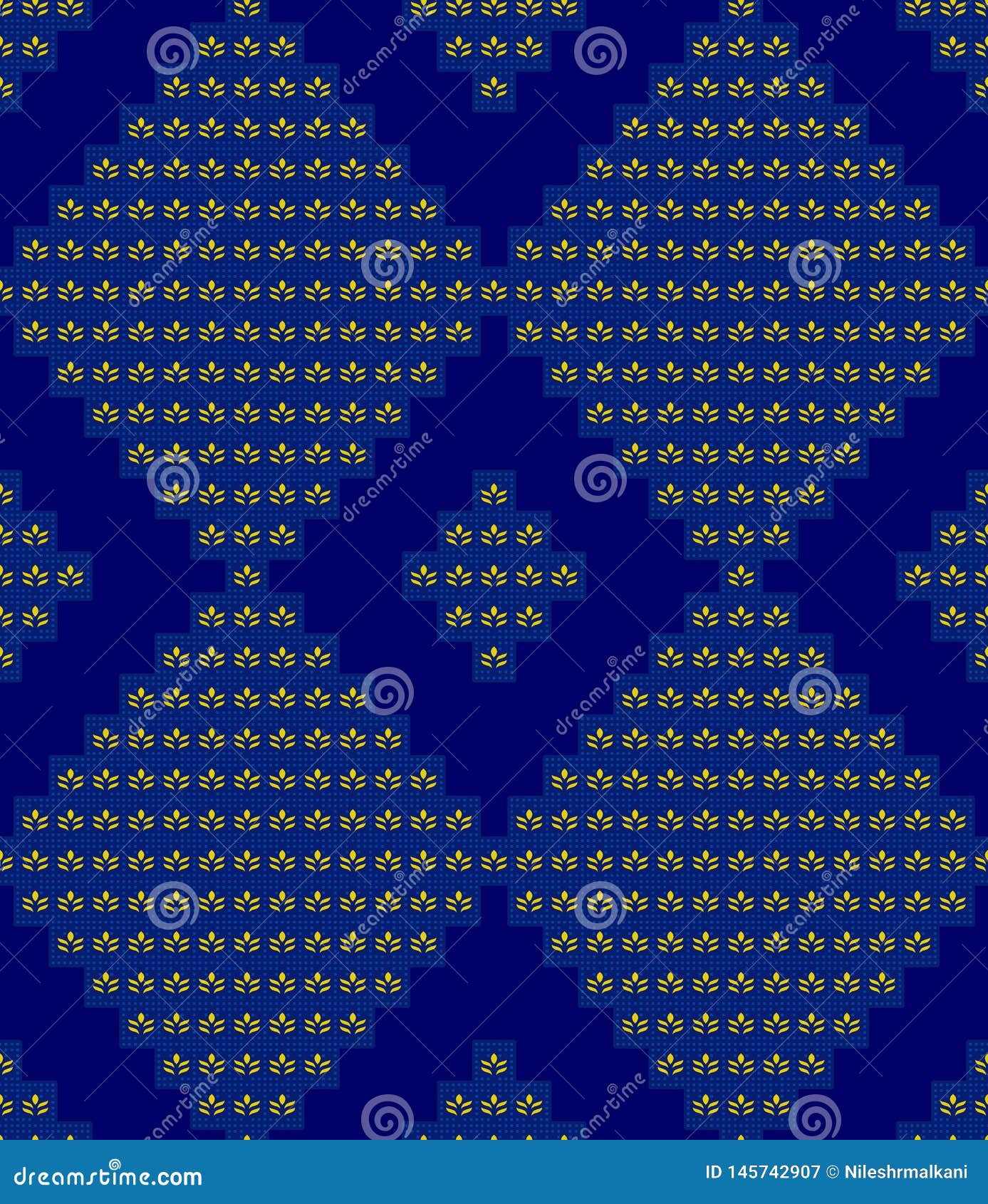 Seamless Traditional Indian Textile Fabric Pattern Stock Illustration ...