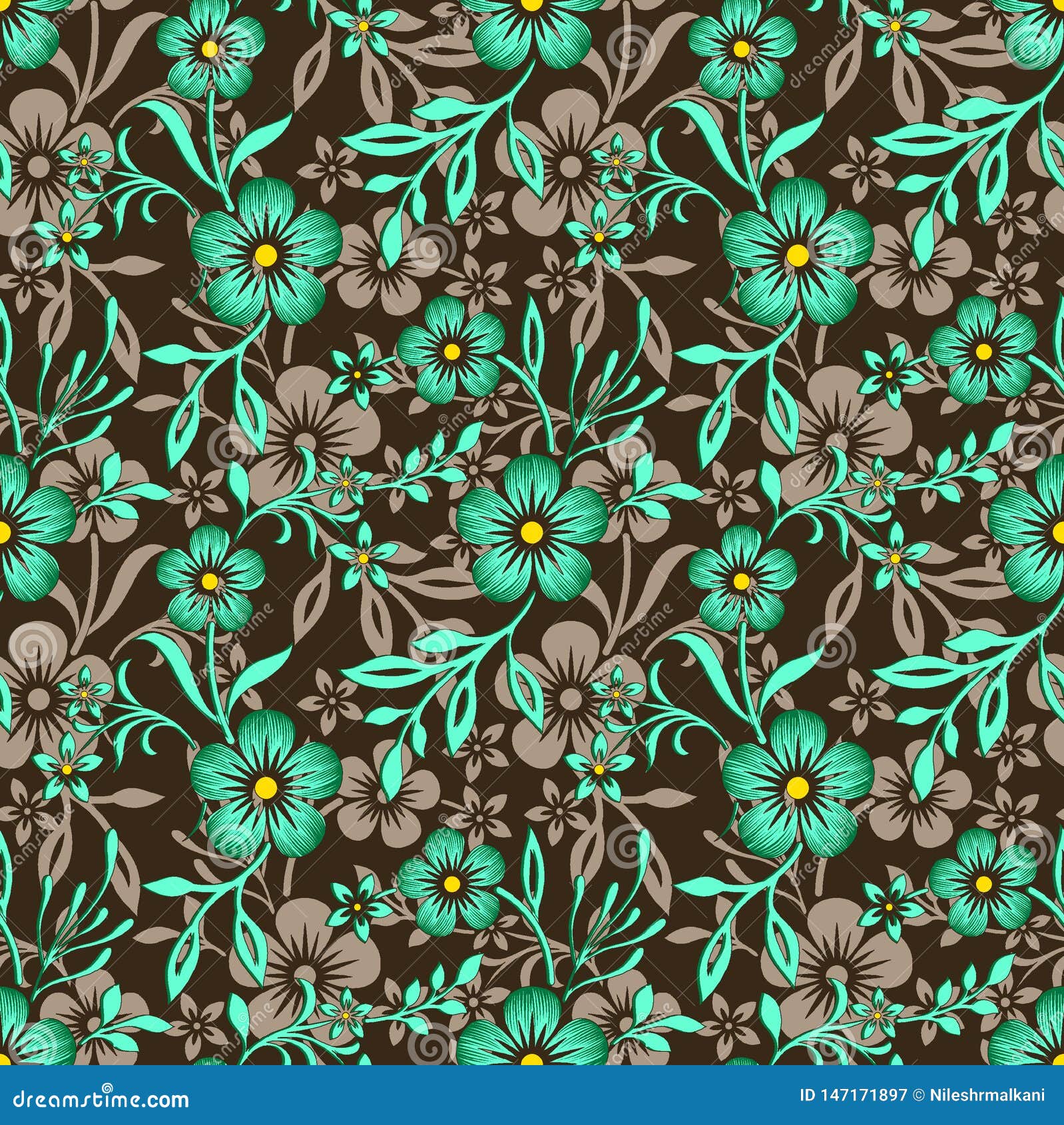 Seamless Traditional Indian Textile Fabric Pattern Stock Illustration ...