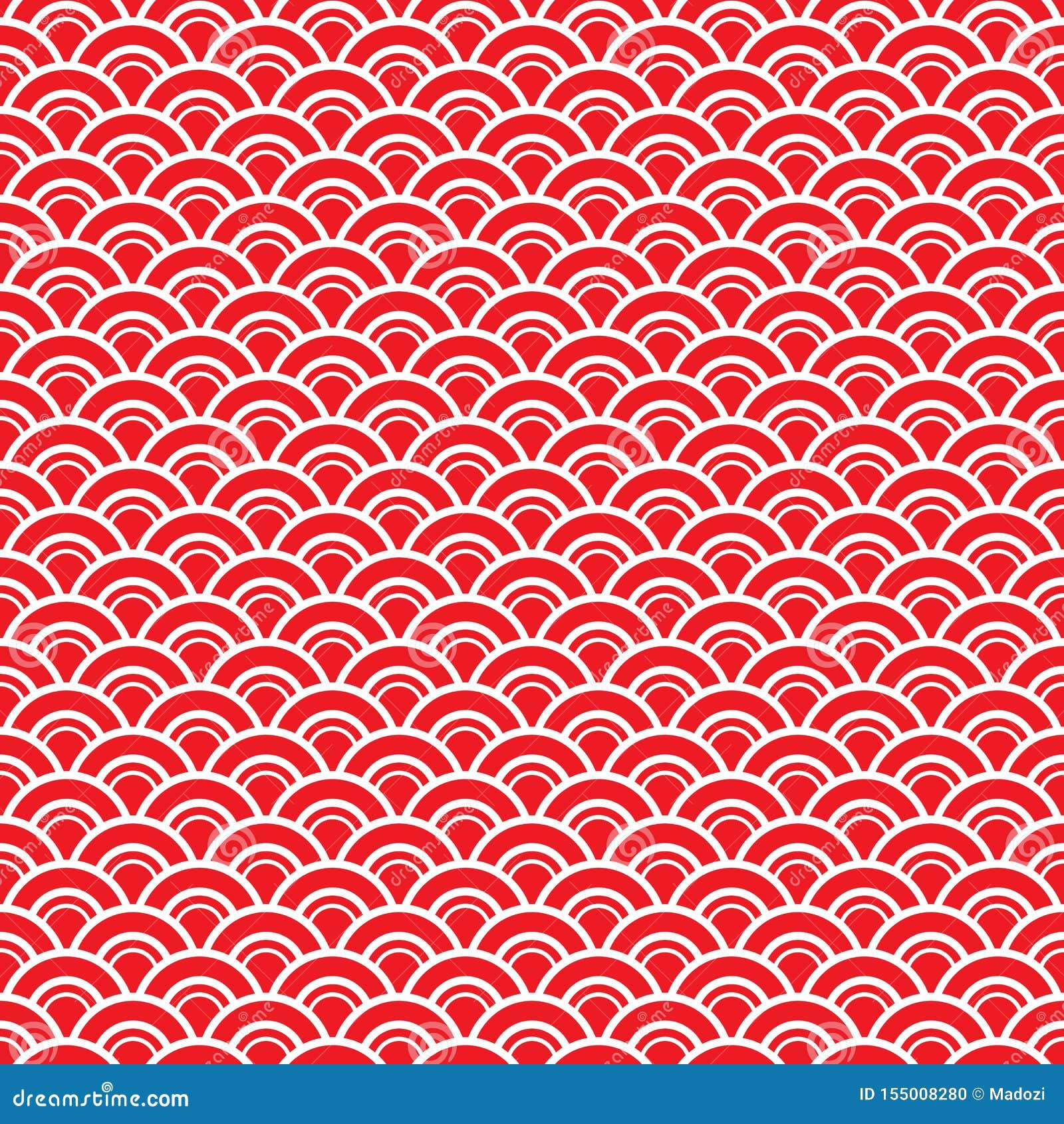 Seamless Traditional Japanese Seigaiha Ocean Wave Pattern Stock Vector ...