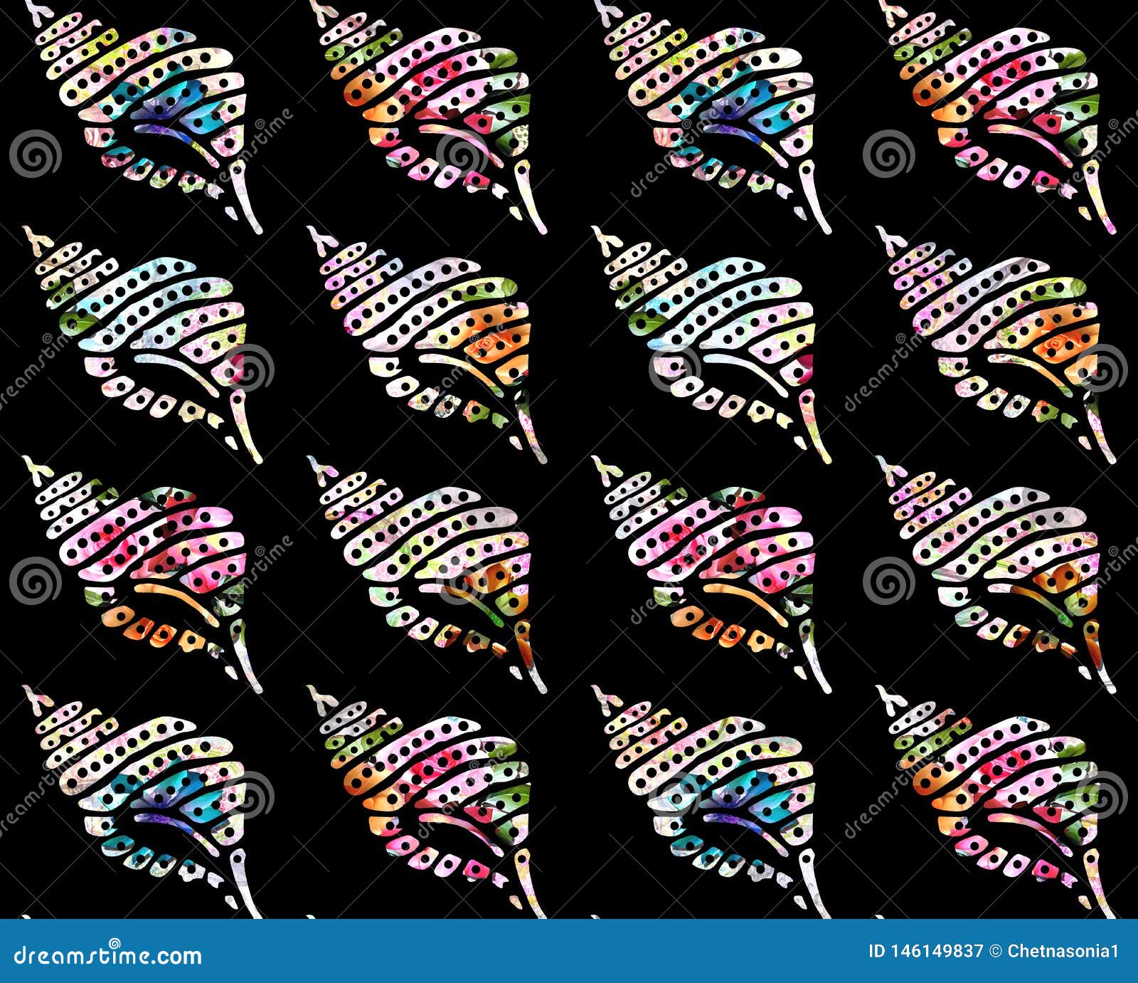 Seamless Traditional Paisley Border Stock Illustration - Illustration ...