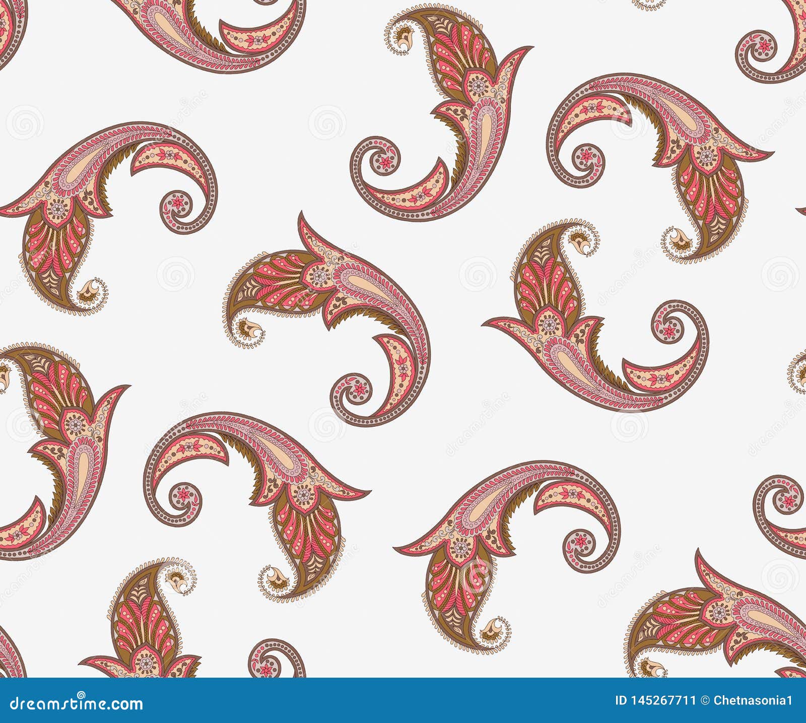 Seamless Traditional Pattern Stock Illustration - Illustration of ...