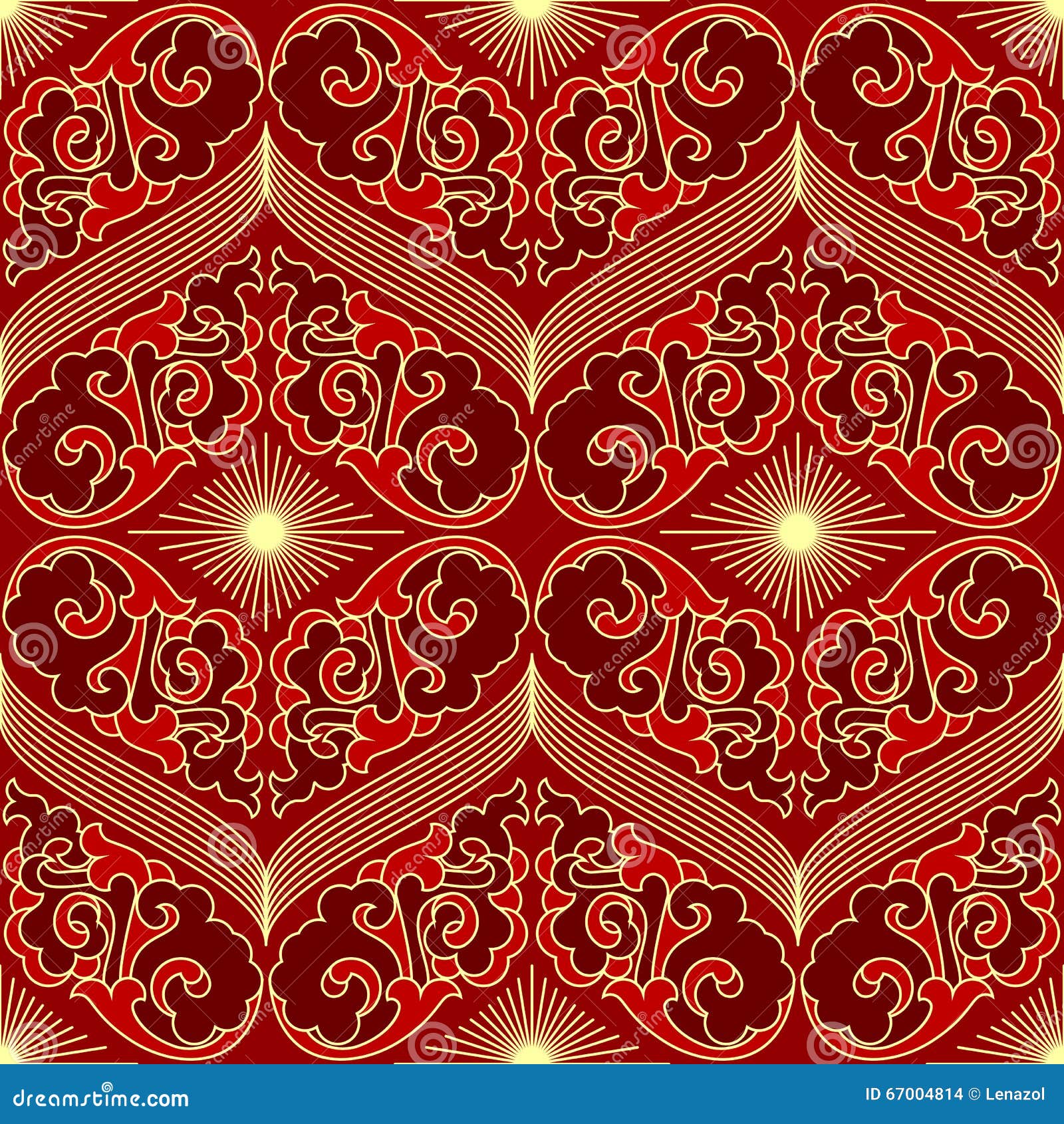 Seamless Traditional Tibetan Pattern Stock Vector - Illustration of ...