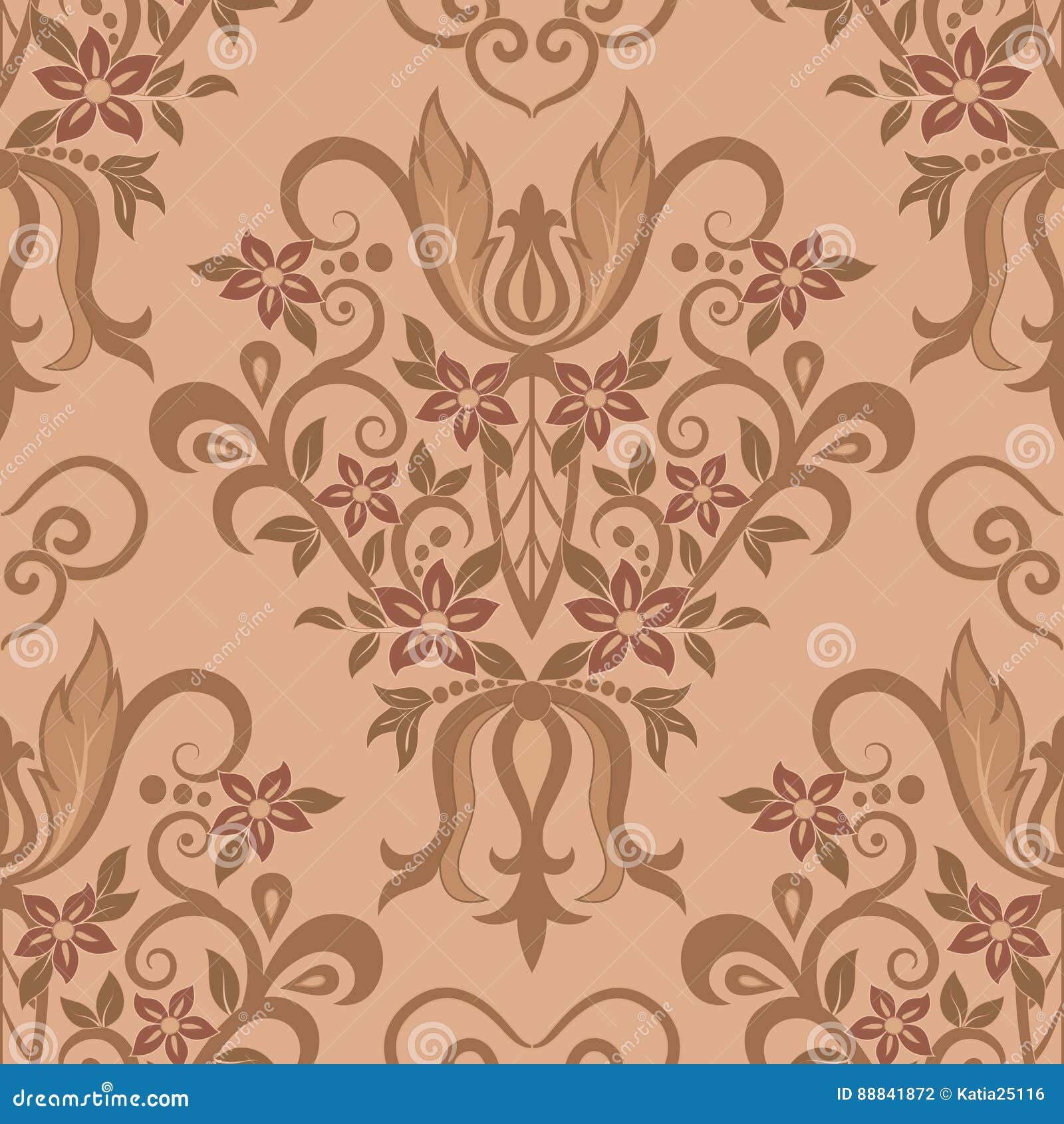 Seamless Traditional Vector Wallpaper Stock Vector - Illustration of ...