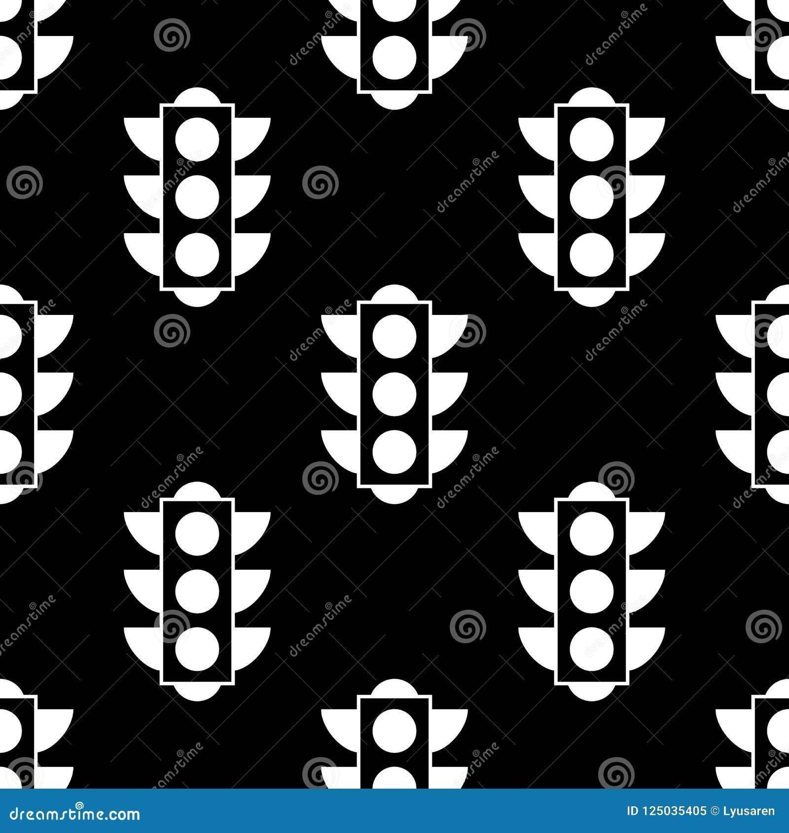 Traffic Light Seamless Pattern, Simple Vector Sign Stock Illustration ...