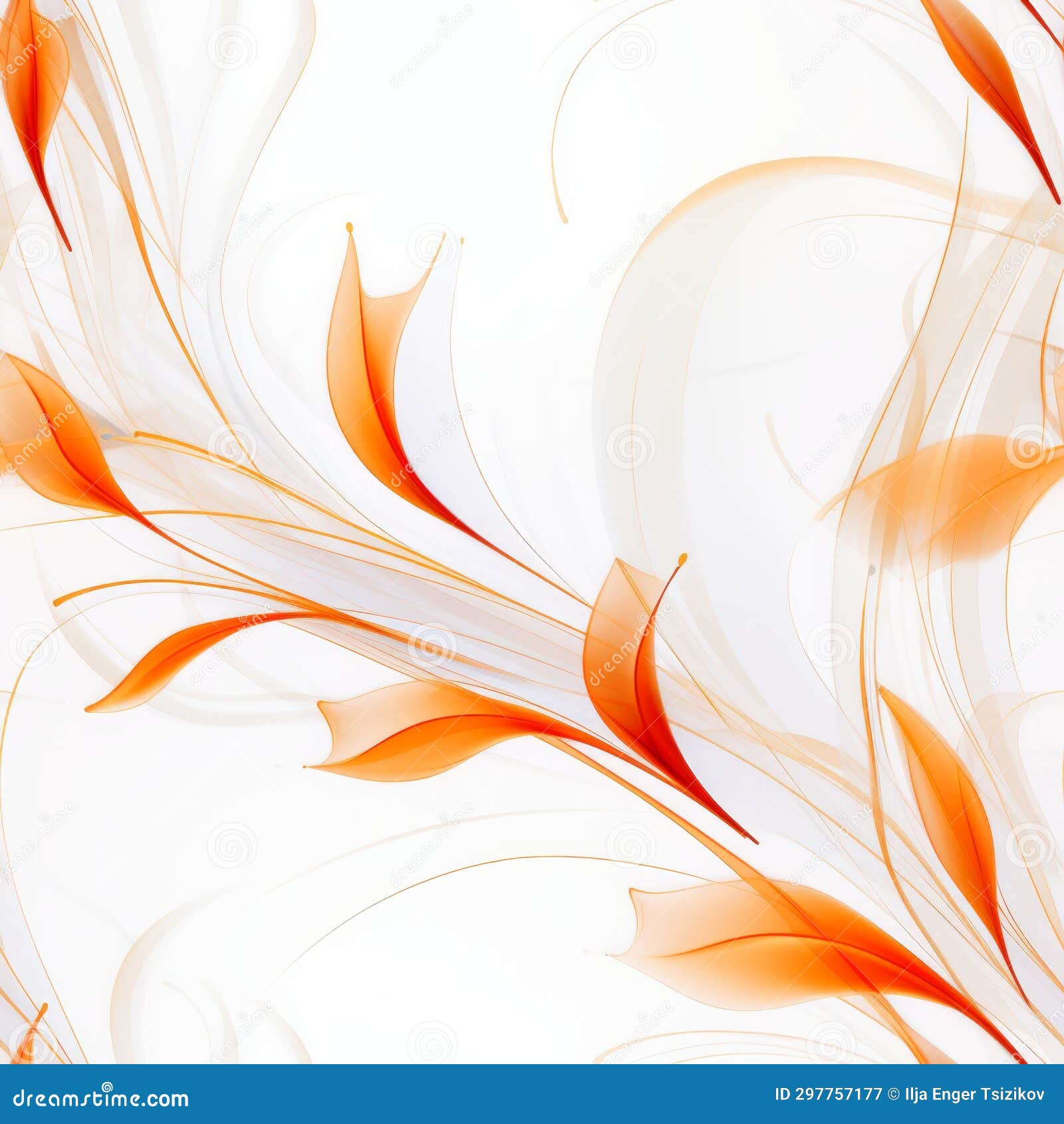 Seamless Translucent Orange Foliage Skeleton Texture on White ...