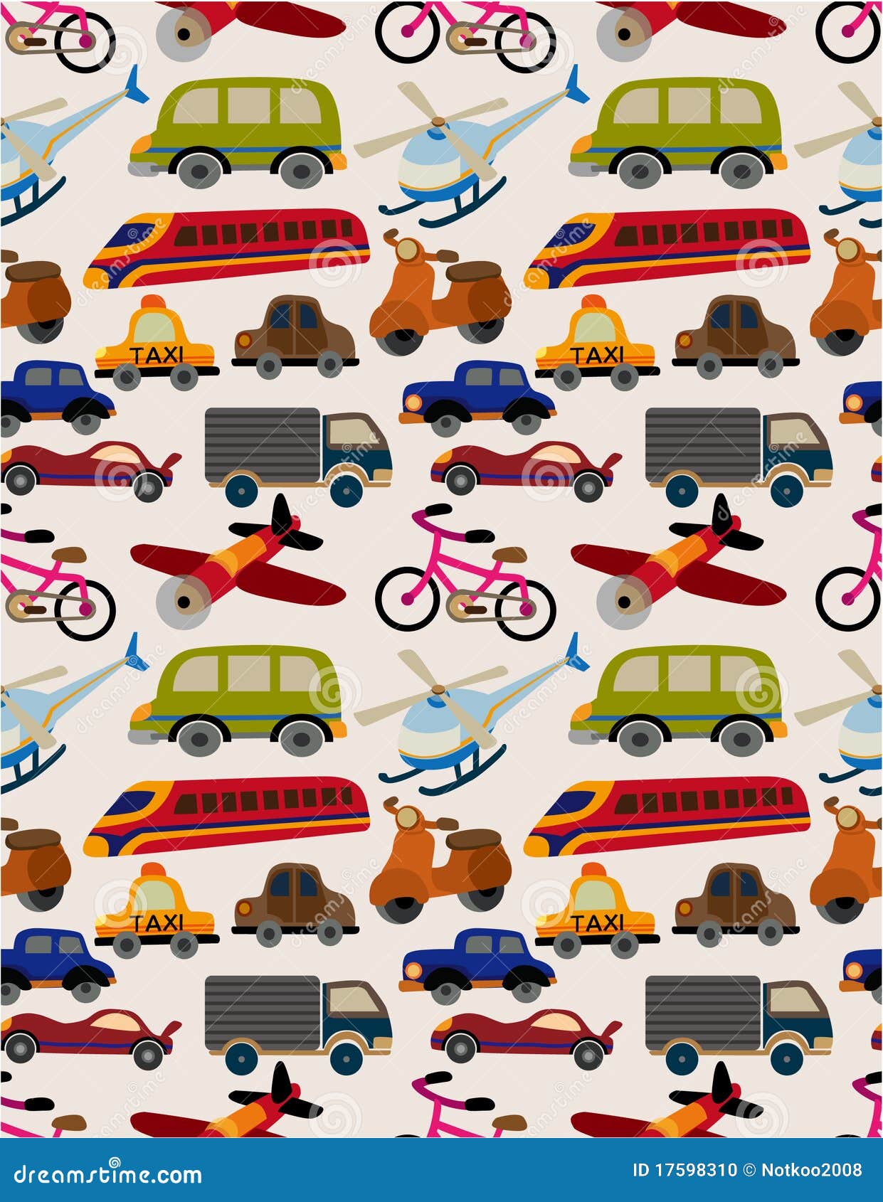 Seamless transport pattern stock vector. Illustration of bounce - 17598310